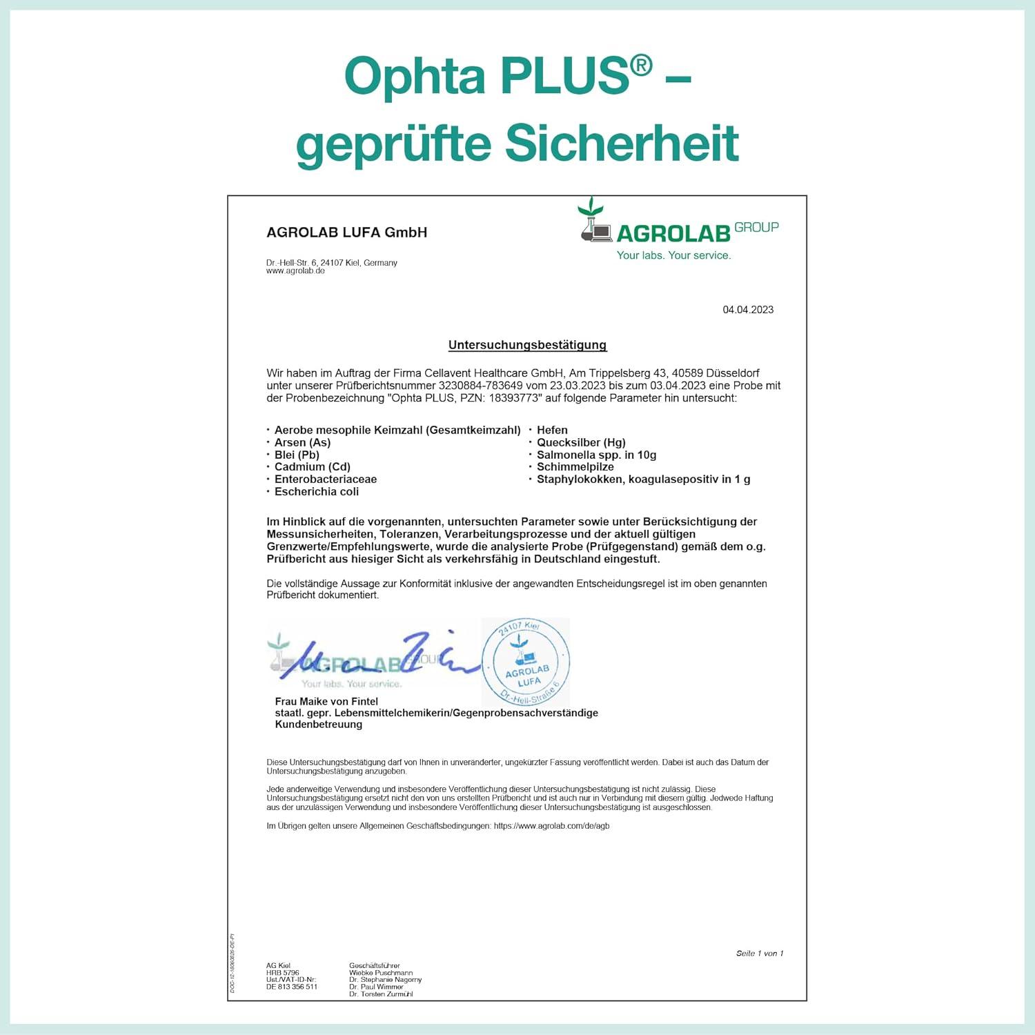Ophta PLUS Eye Vitamins - Lutein Zeaxanthin B Vitamins & Zinc ...