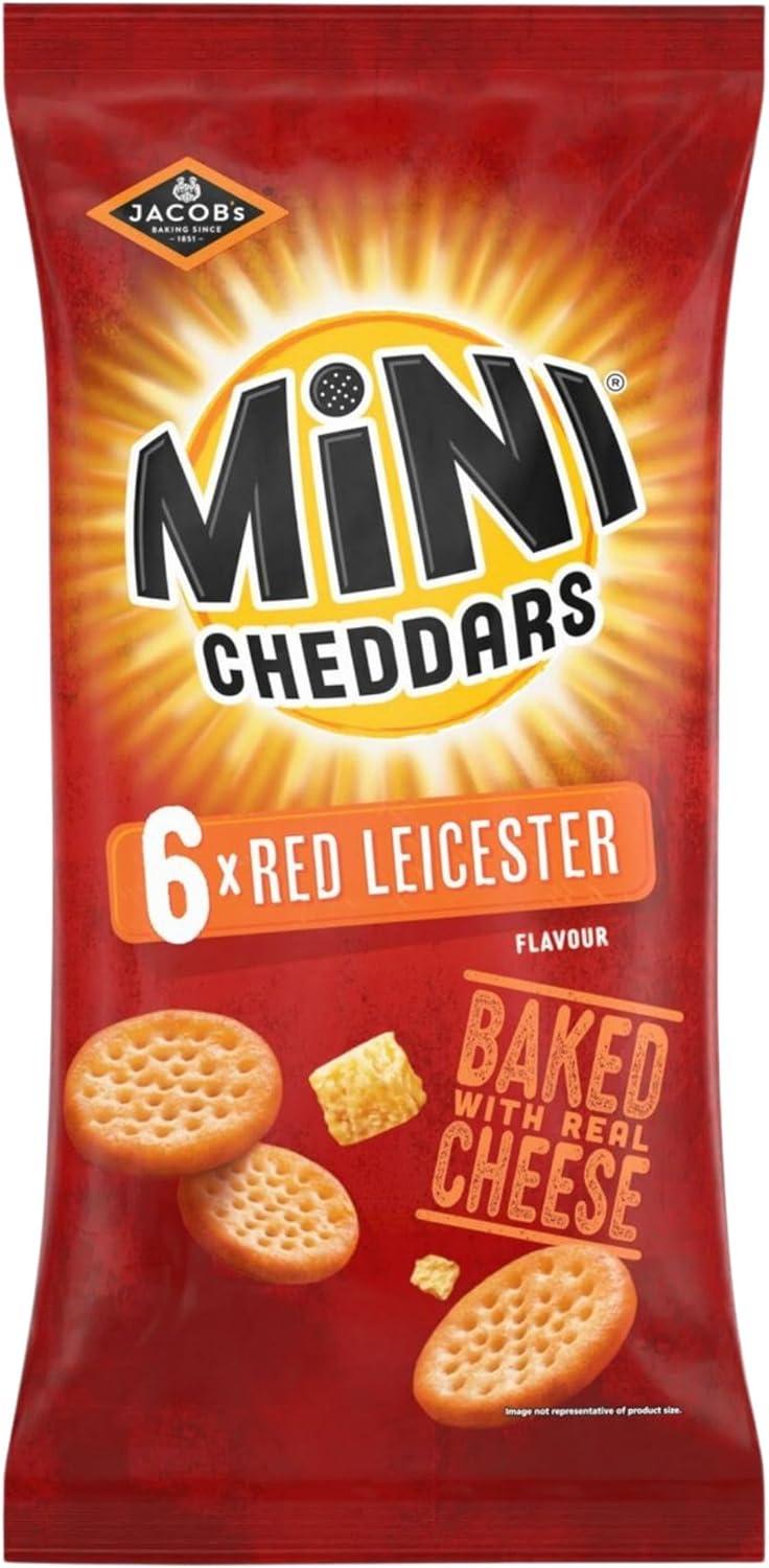 Jacob's Mini Cheddars Original 6 Pack x3 & Mini Cheddars Red Leicester ...