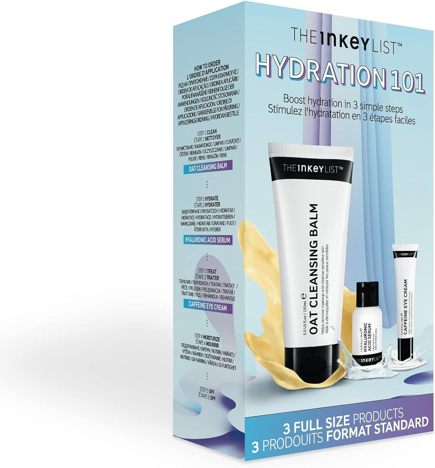 The INKEY List Hydration 101 Kit - Oat Cleansing Balm, Hyaluronic Acid, Caffeine Eye Cream | Buy ...