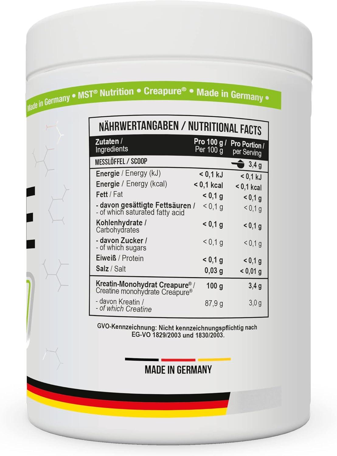 Buy Creapure Creatine Pro Monohydrate Powder (500 g) - Unflavored ...