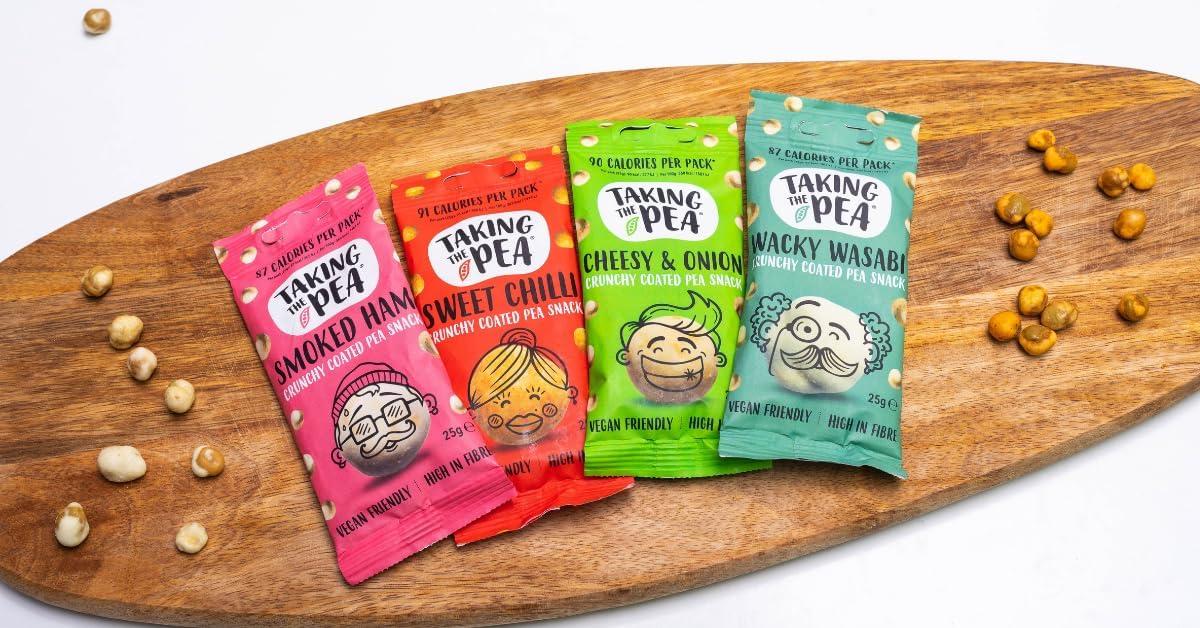 Taking The Pea Flavoured Crunchy Coated Pea Snacks - Mixed Box (4x 25g ...