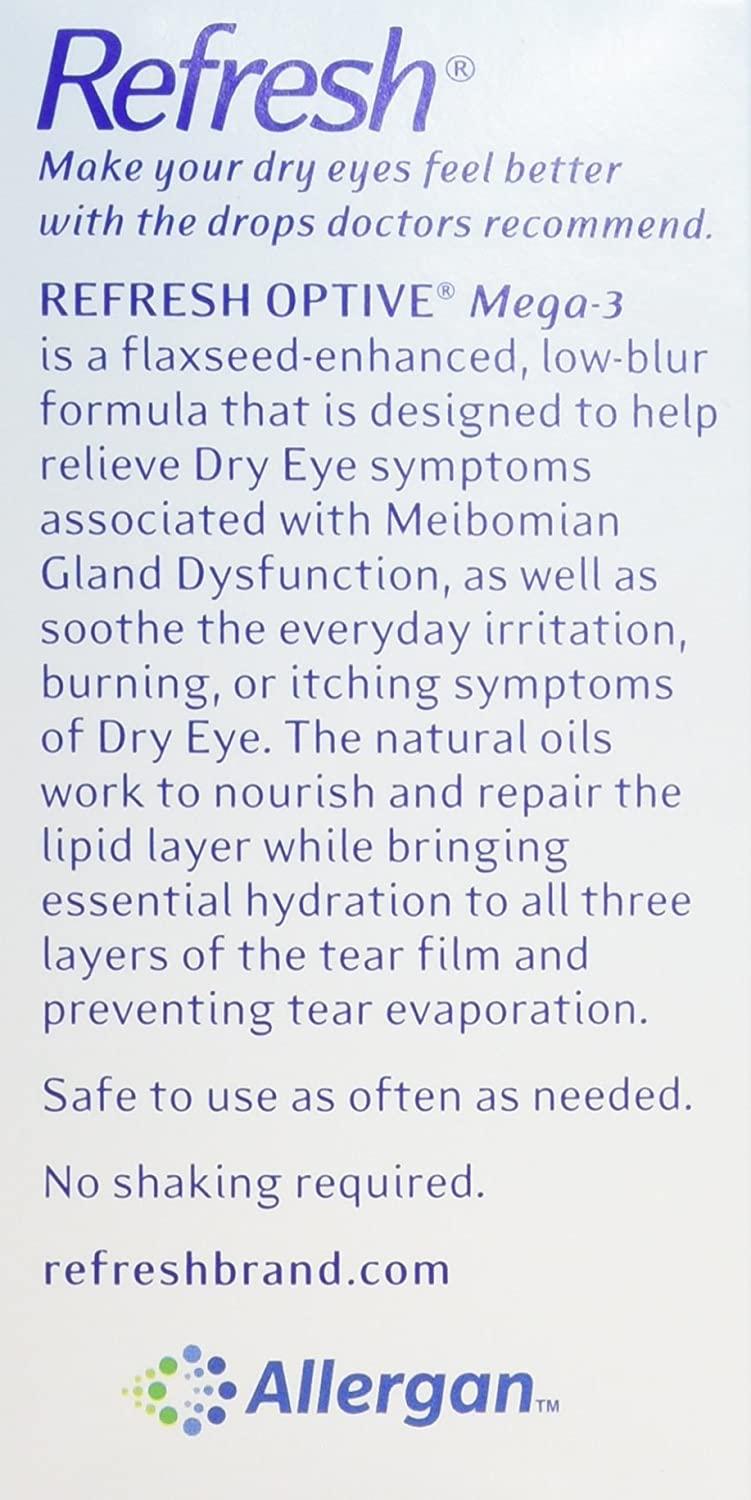 Refresh Optive Mega-3 Lubricant Eye Drops 30 Single - Pack of 2 | Buy ...