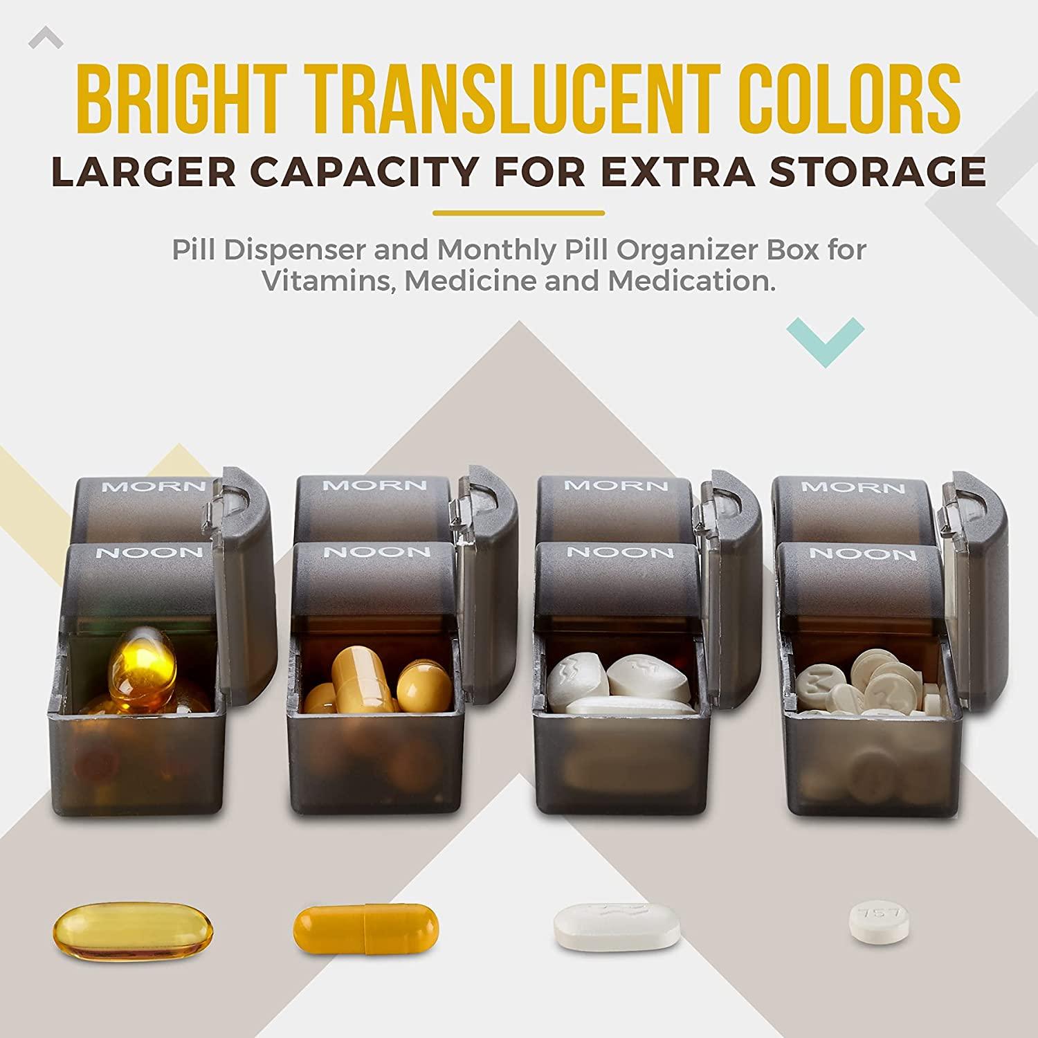 32 Compartment Month Pill Box Organizer for Vitamins, Supplements ...