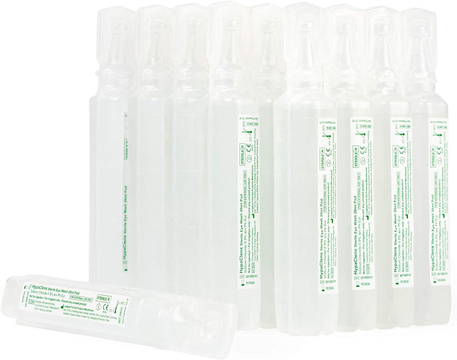 Safety First Aid Group HypaClens Sterile Saline Eye Wash Pods - 20 ml ...