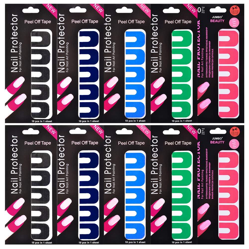WEILUSI Nail Protector Sticker Set - 10 Sheets/100pcs - U-Shape Tape ...