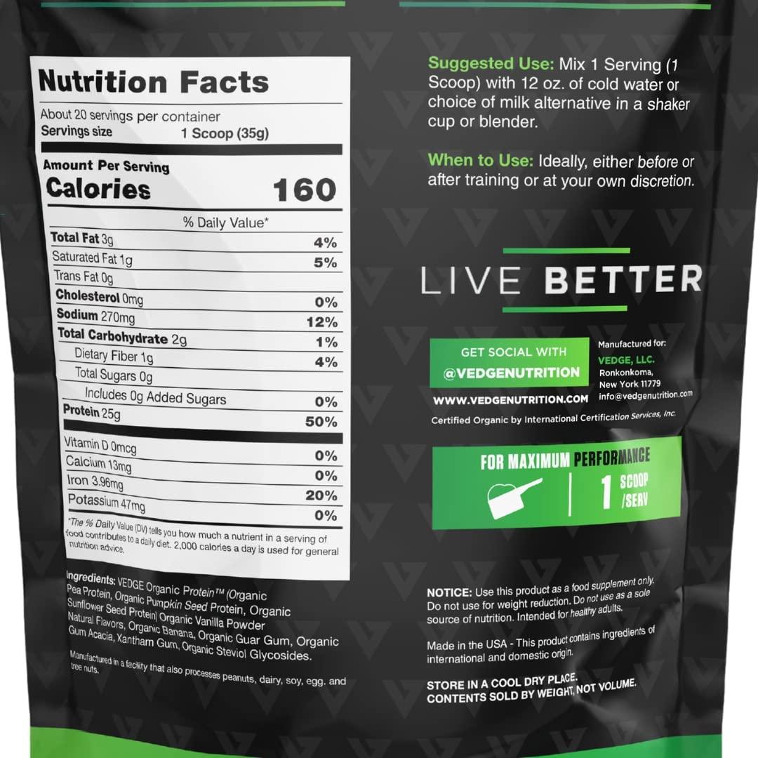 Vedge Organic Plant Protein Cold Brew Latte (20 Servings) | Vegan ...