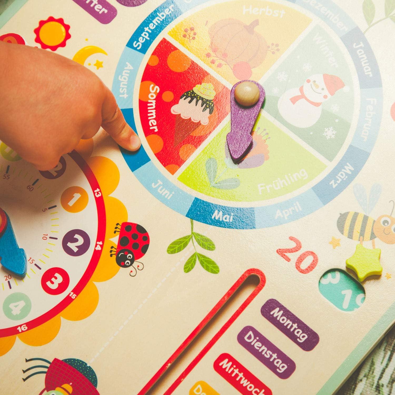 Tooky Toy Calendar Clock - Wooden Learning Toy for Kids | Educational ...