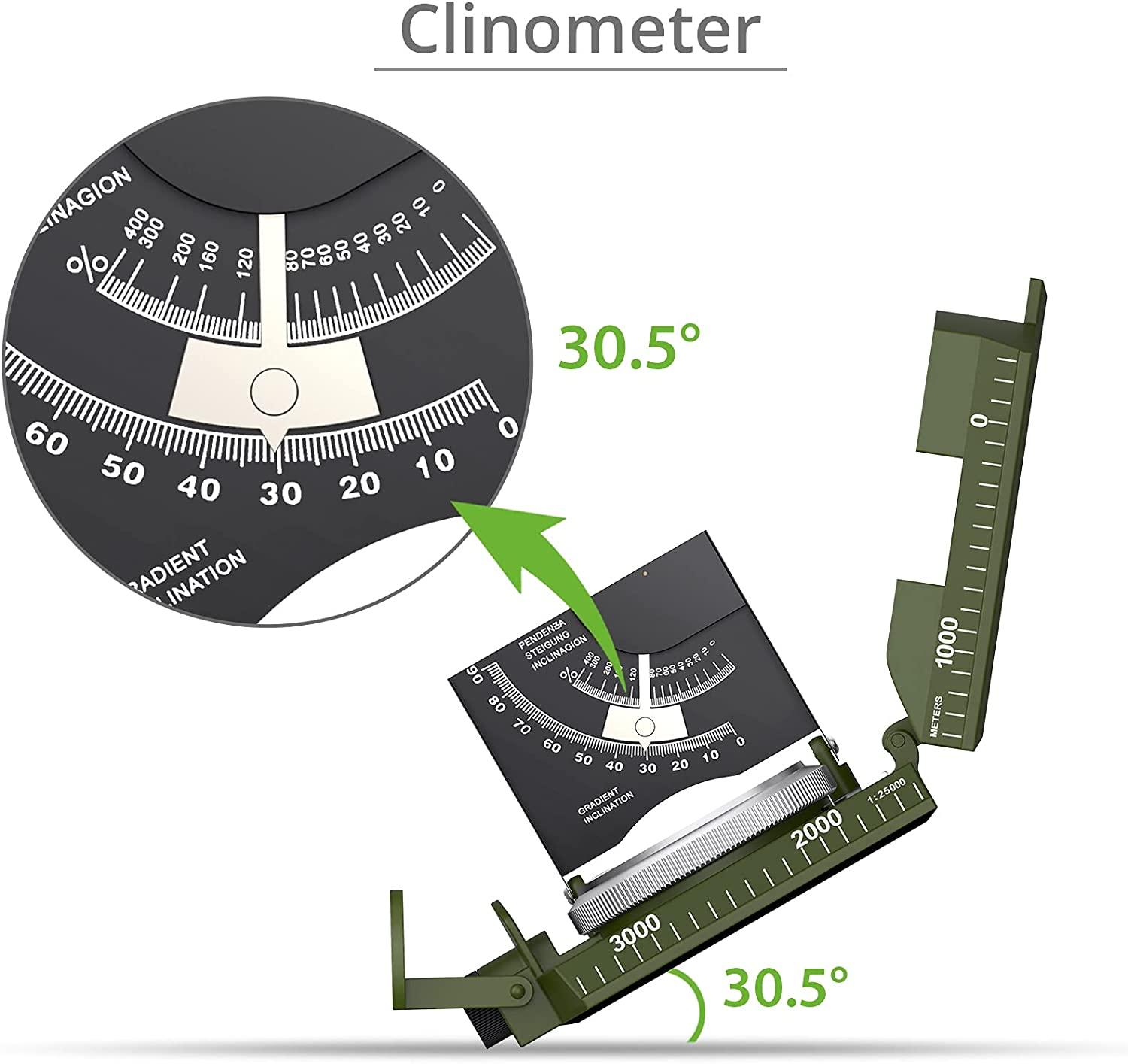 Proster IP65 Hiking Compass with Sighting Clinometer Professional ...