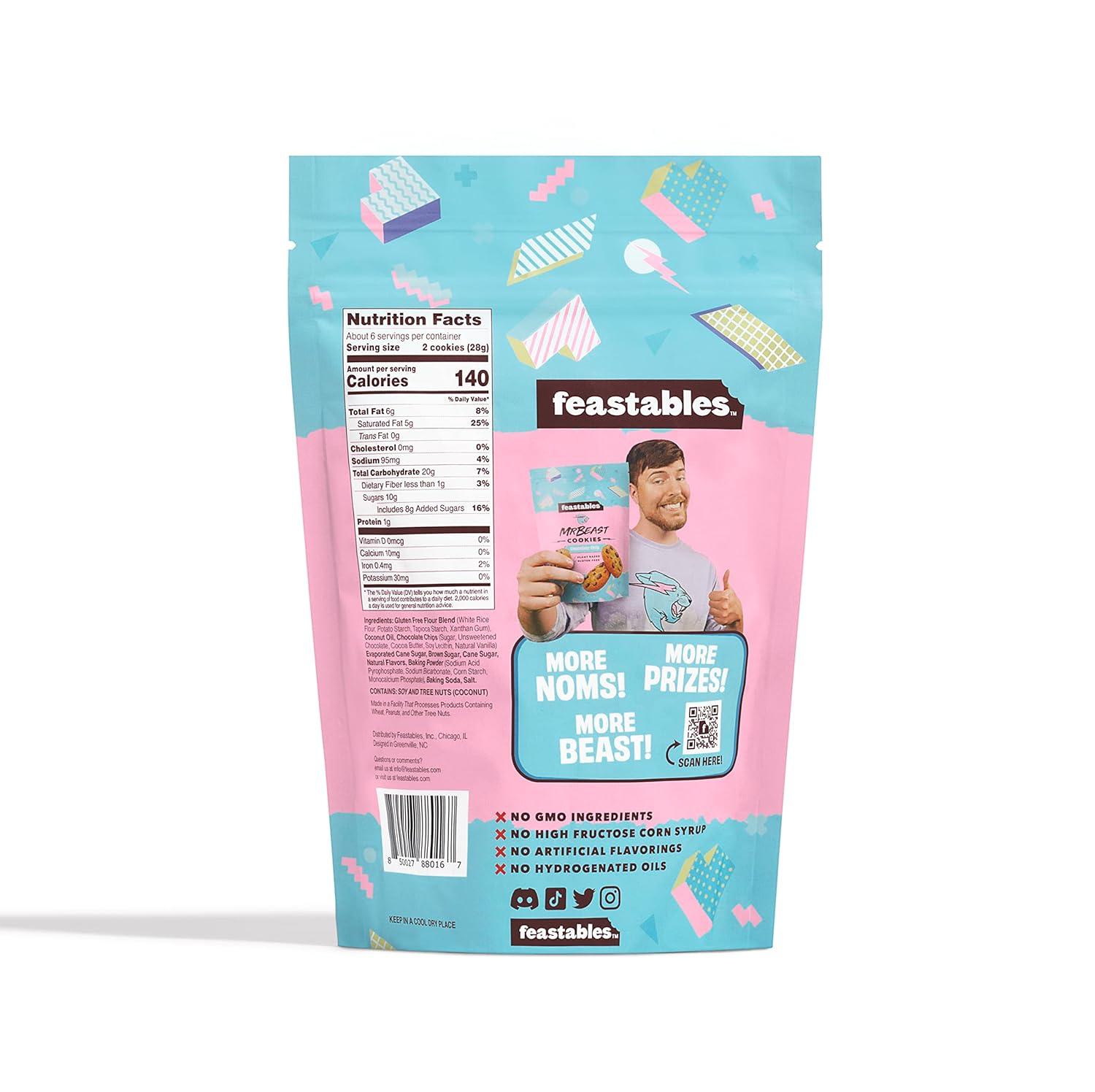 Feastables MrBeast Chocolate Chip Cookies - Plant-Based, Gluten Free ...