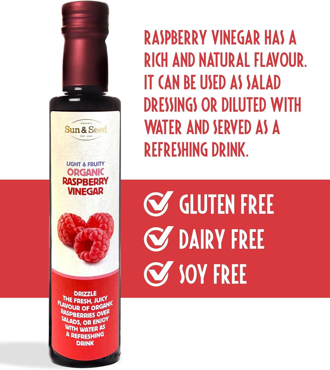 Sun & Seed Organic Wild Raspberry Vinegar 250ml - Vegan-Friendly ...