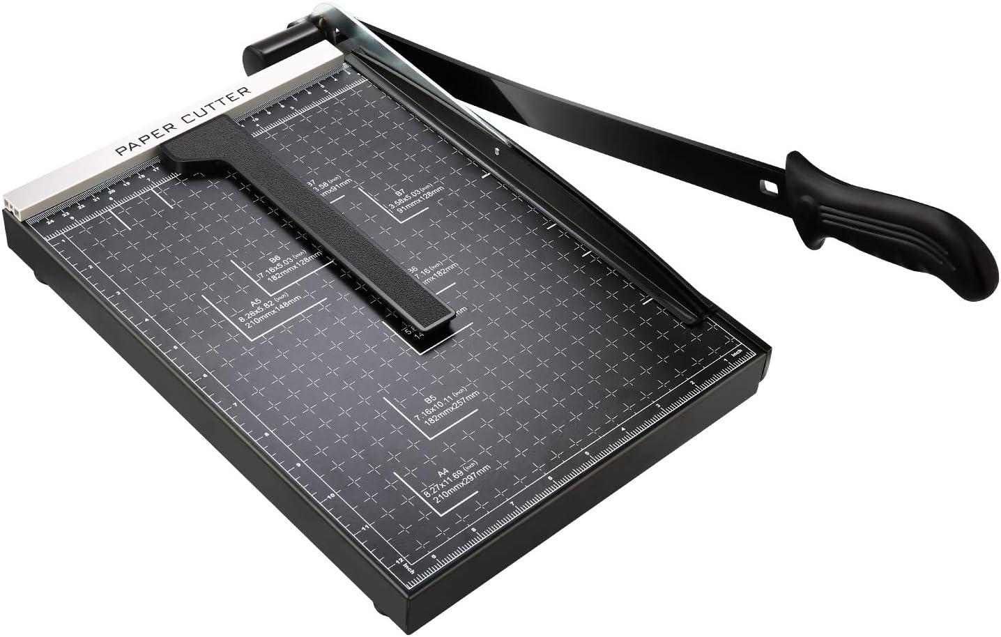 Paper Trimmer, A4 Paper Cutter Guillotine with Heavy Duty Gridded Base ...