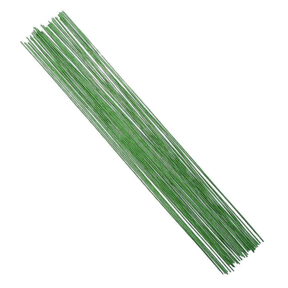 DECORA 18 Gauge Green Floral Stem Wire - 16 inch, 50 Pack - For ...