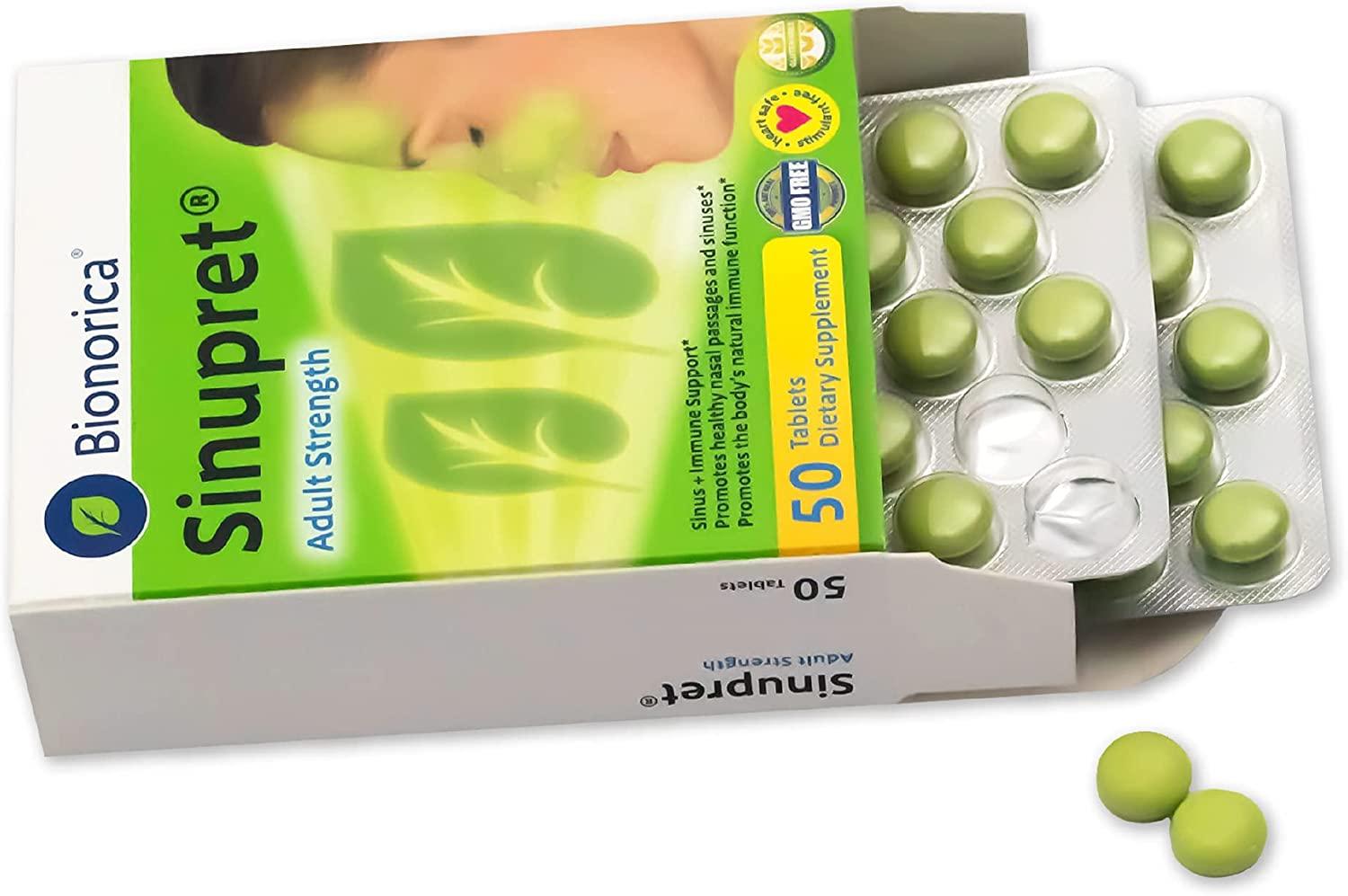 Sinupret Adult Strength - Herbal Sinus & Immune Support, 50 Tablets ...