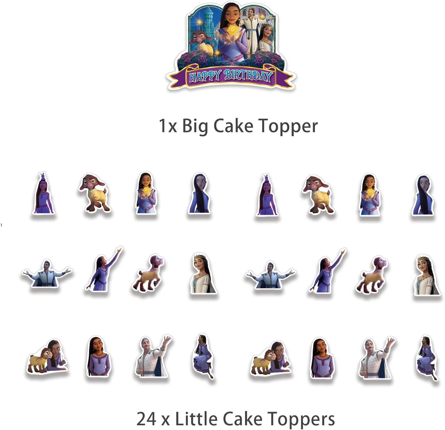 25 Pcs Wish Asha Cake Toppers for Girls Boys Wish Asha Cake Decorations ...