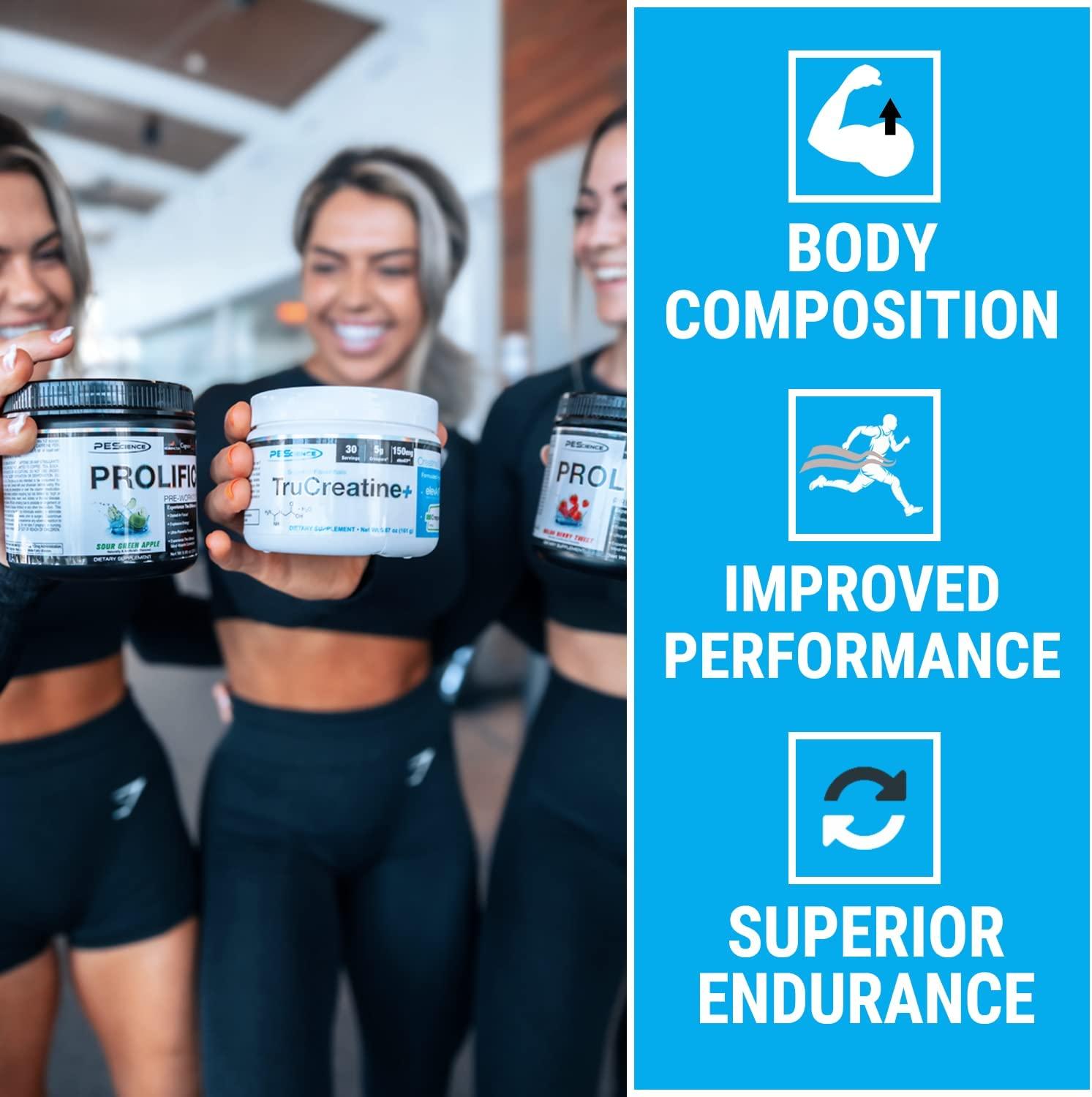 PEScience TruCreatine+ Pure Creatine Monohydrate & ElevATP Powder - 30 ...