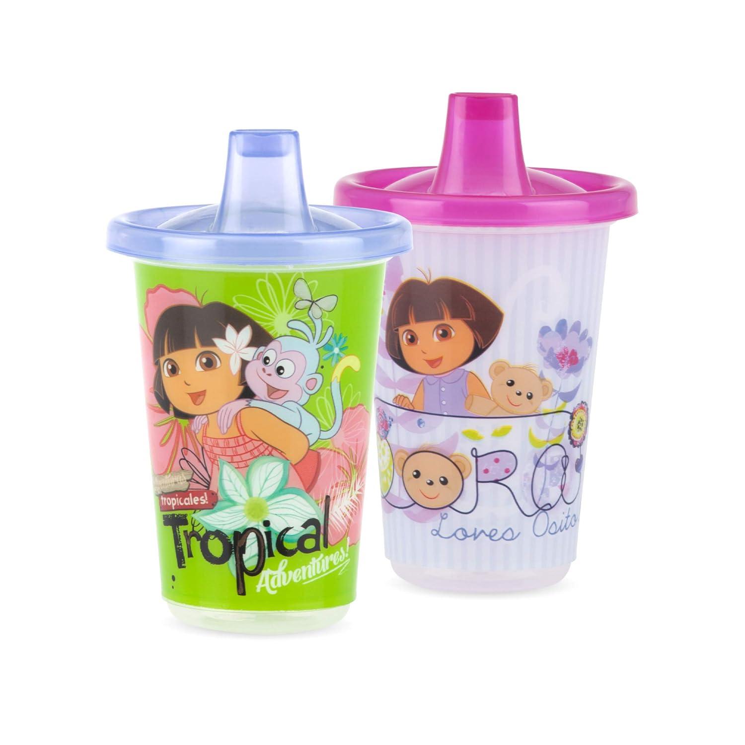 Nuby Wash or Toss Dora The Explorer Reusable Cups & Lids, 10 oz - 6 ...