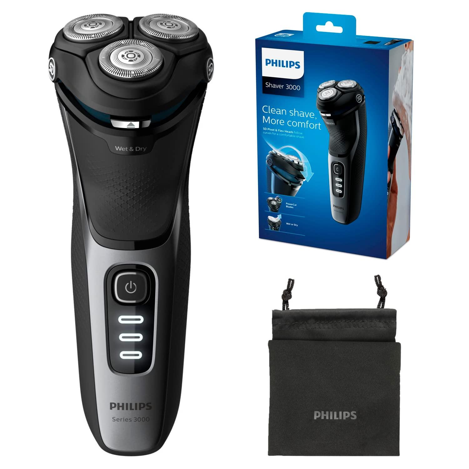 Philips S3233/52 Shaver Series 3000 Electric Shaver - Black | Wet & Dry ...