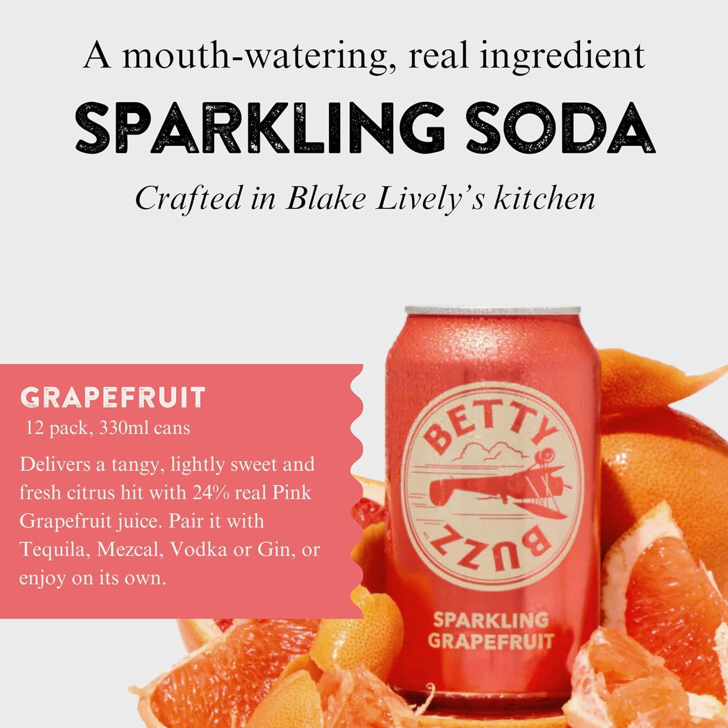 Betty Buzz Sparkling Grapefruit Soda by Blake Lively - Natural ...