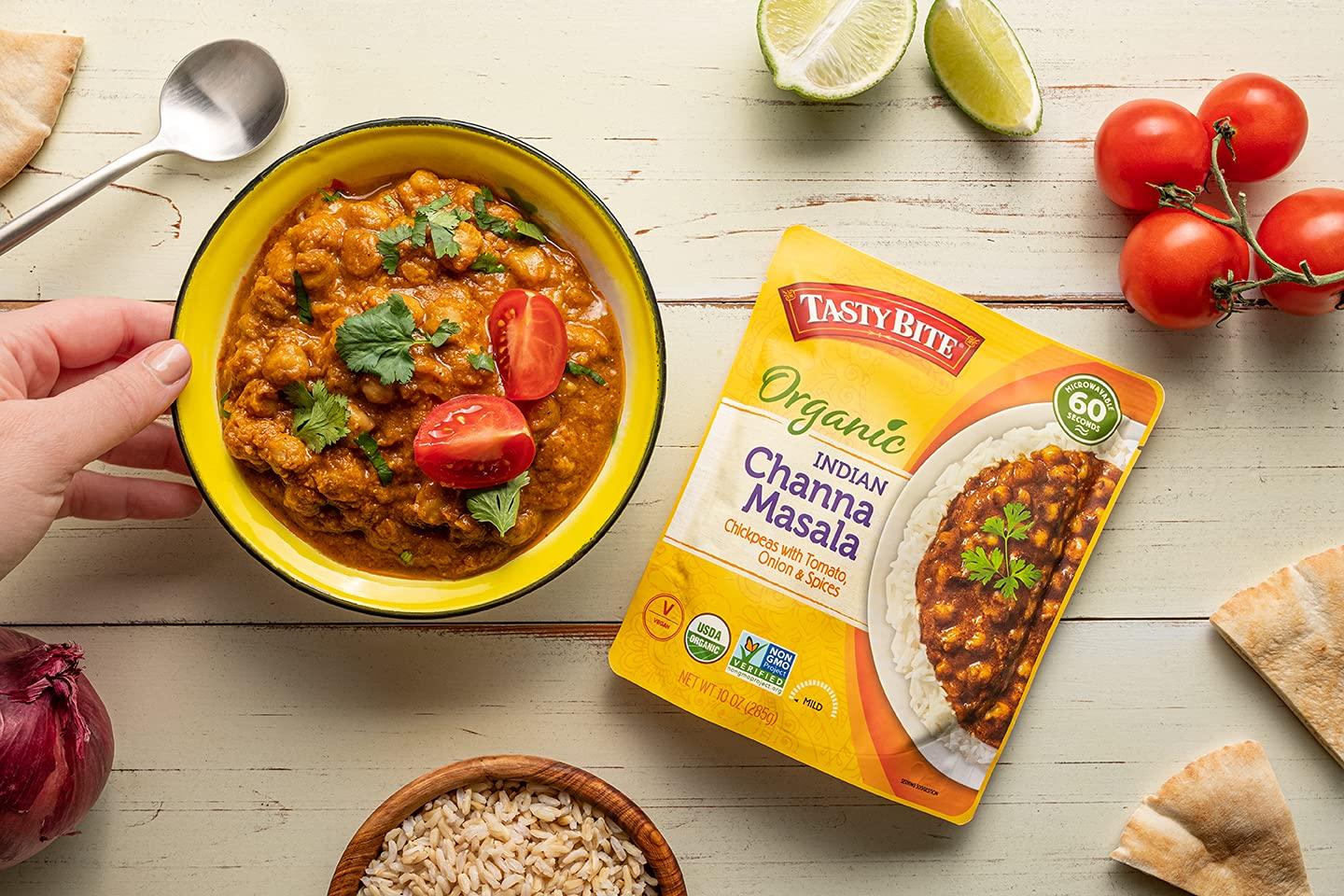Tasty Bite Indian Channa Masala, Microwaveable Ready to Eat Entrée, 10 ...