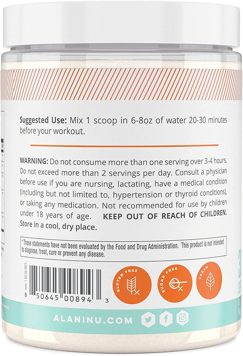 Alani Nu Pump Stim Free Pre-Workout Supplement - Mango Sorbet (30 ...