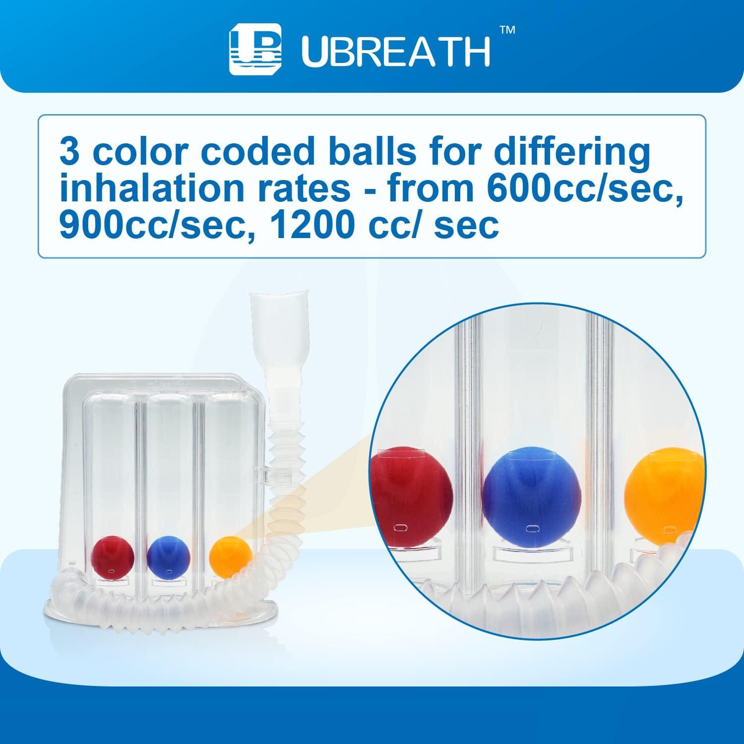 UB UBREATH Lung Function Deep Breath Trainer with Mouthpiece ...