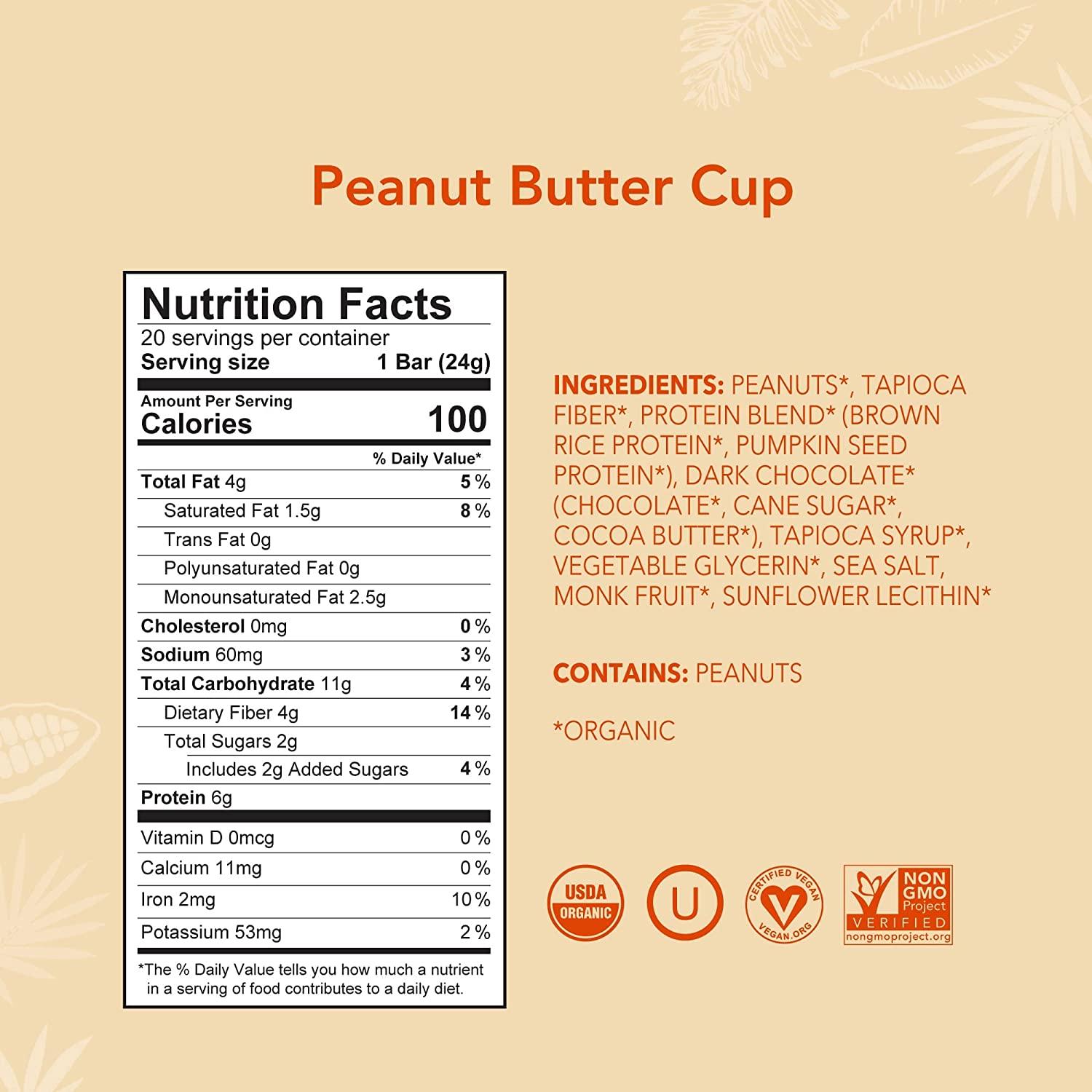 ALOHA Organic Plant Based Protein Bar MINIS - Peanut Butter Cup (20 ...
