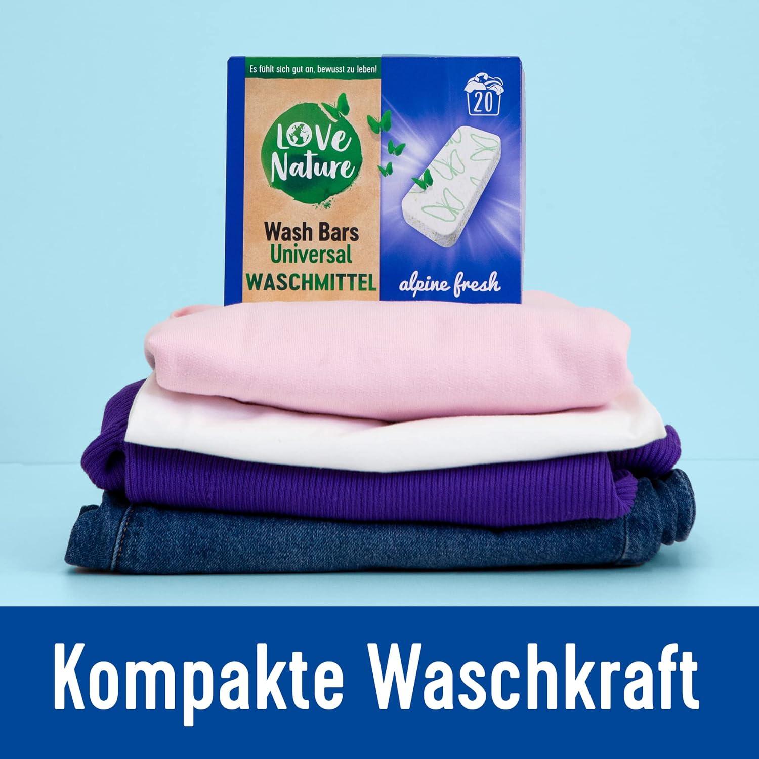 Love Nature Wash Bars - Eco-Friendly Universal Detergent 60 Pre-Dosed ...