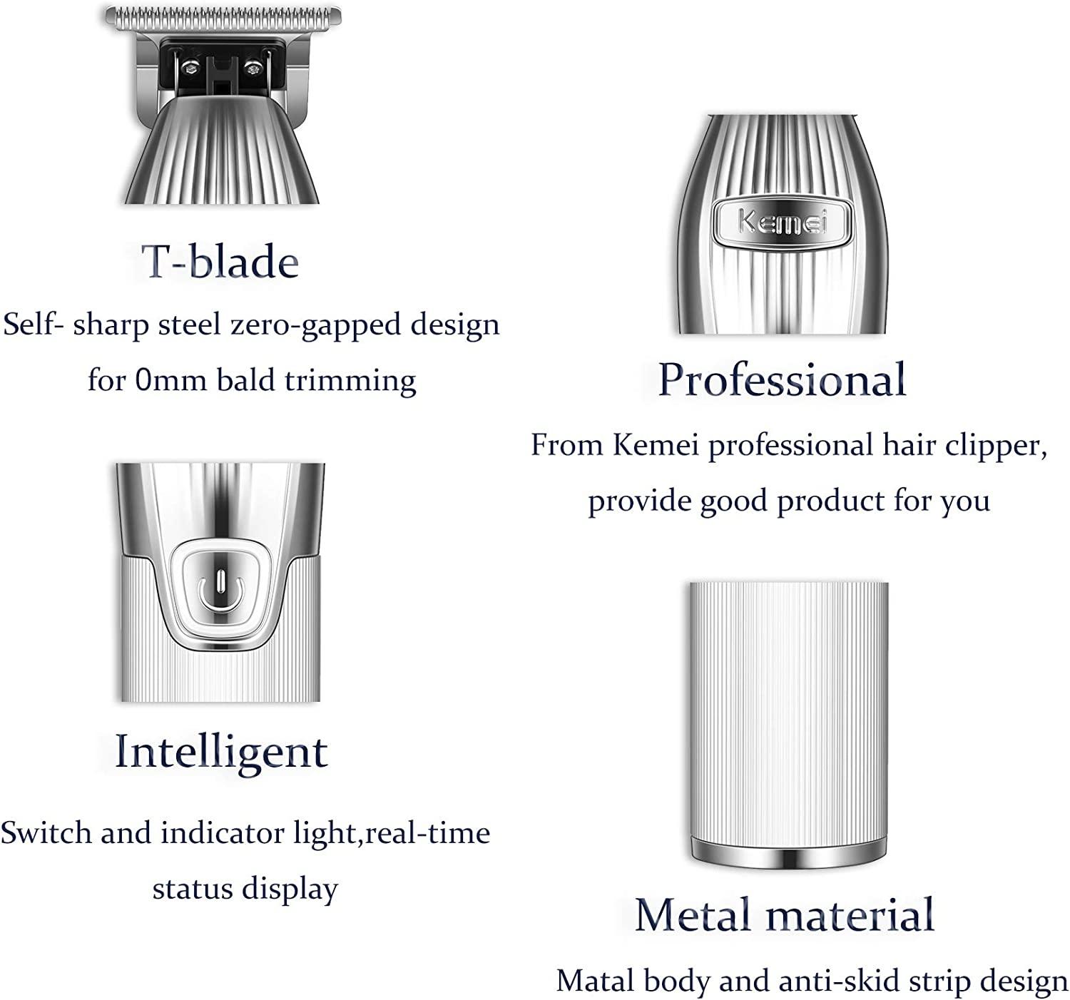 Kemei 0mm Baldheaded Hair Clippers for Men - Professional Cordless ...