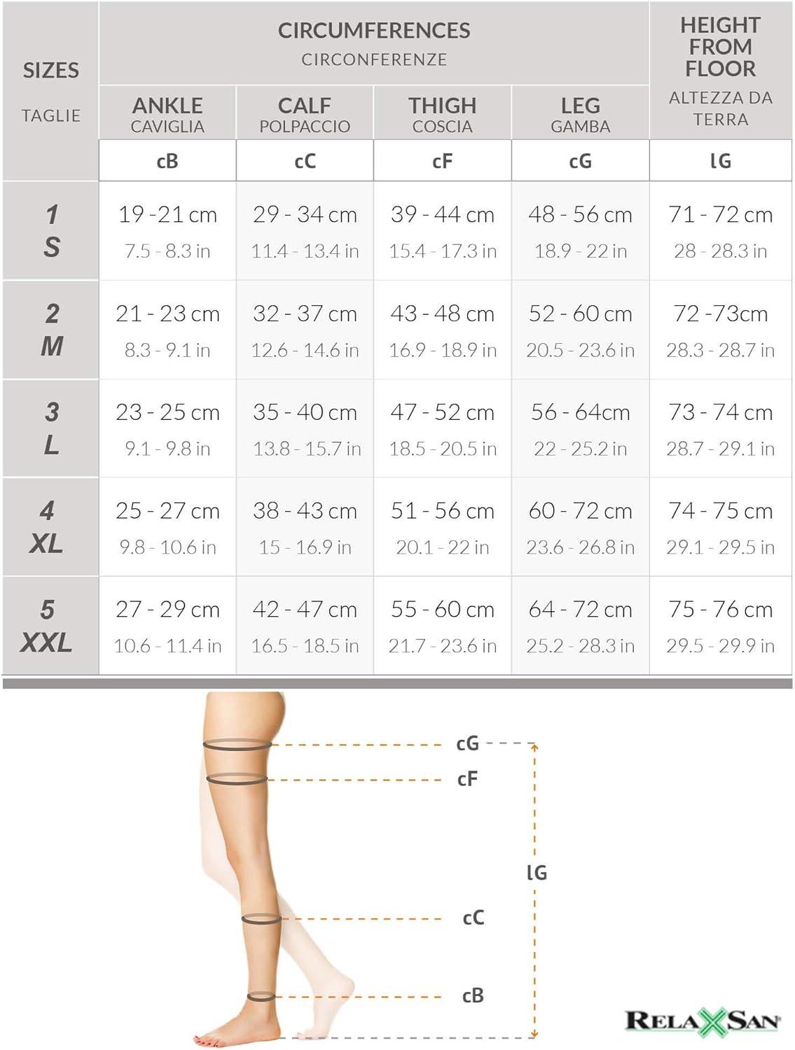 Relaxsan M2080A Cotton Compression Tights - Class 2 (23-32 mmHg) XXL ...