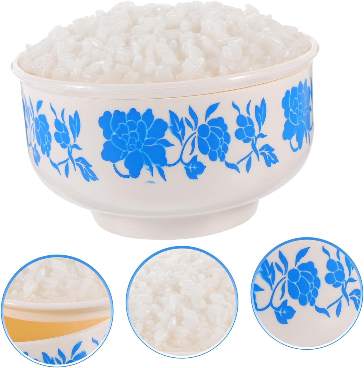 Toyvian 2pcs Simulated Rice Toy Models Food Plastic Cooked Rice ...
