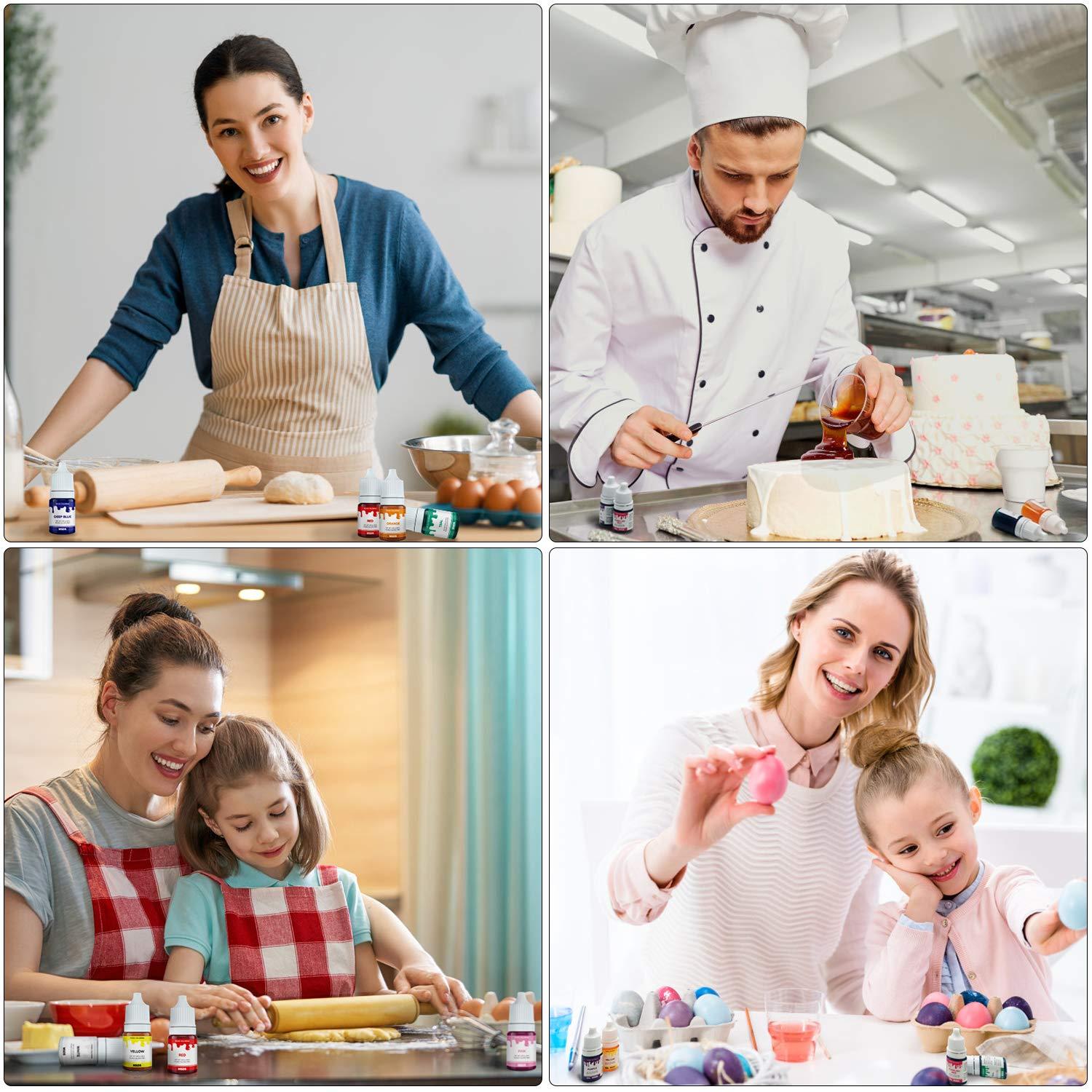 12-Color Liquid Food Coloring Set | Highly Concentrated for Baking Cake ...