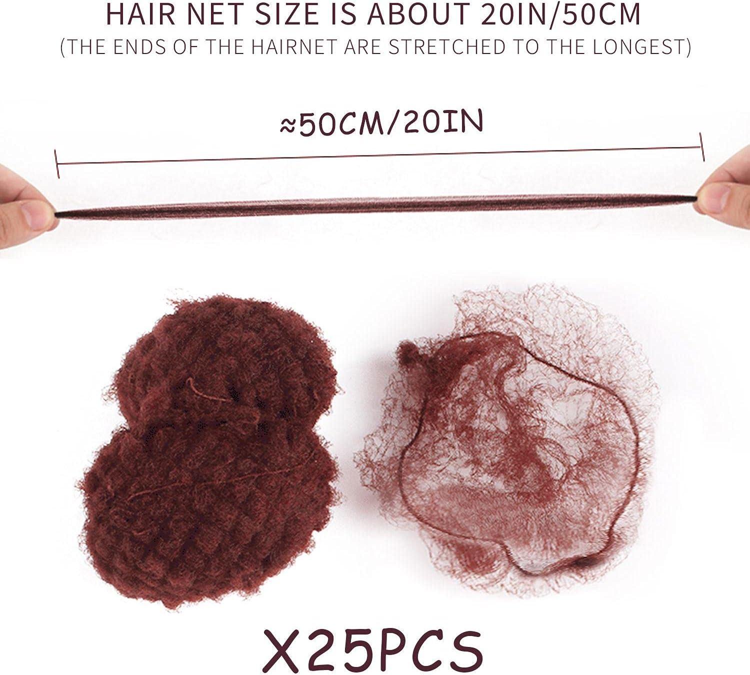 25 Brown Hair Nets Invisible Hair Nets Stretch Hair Nets 50cm | Buy Now ...