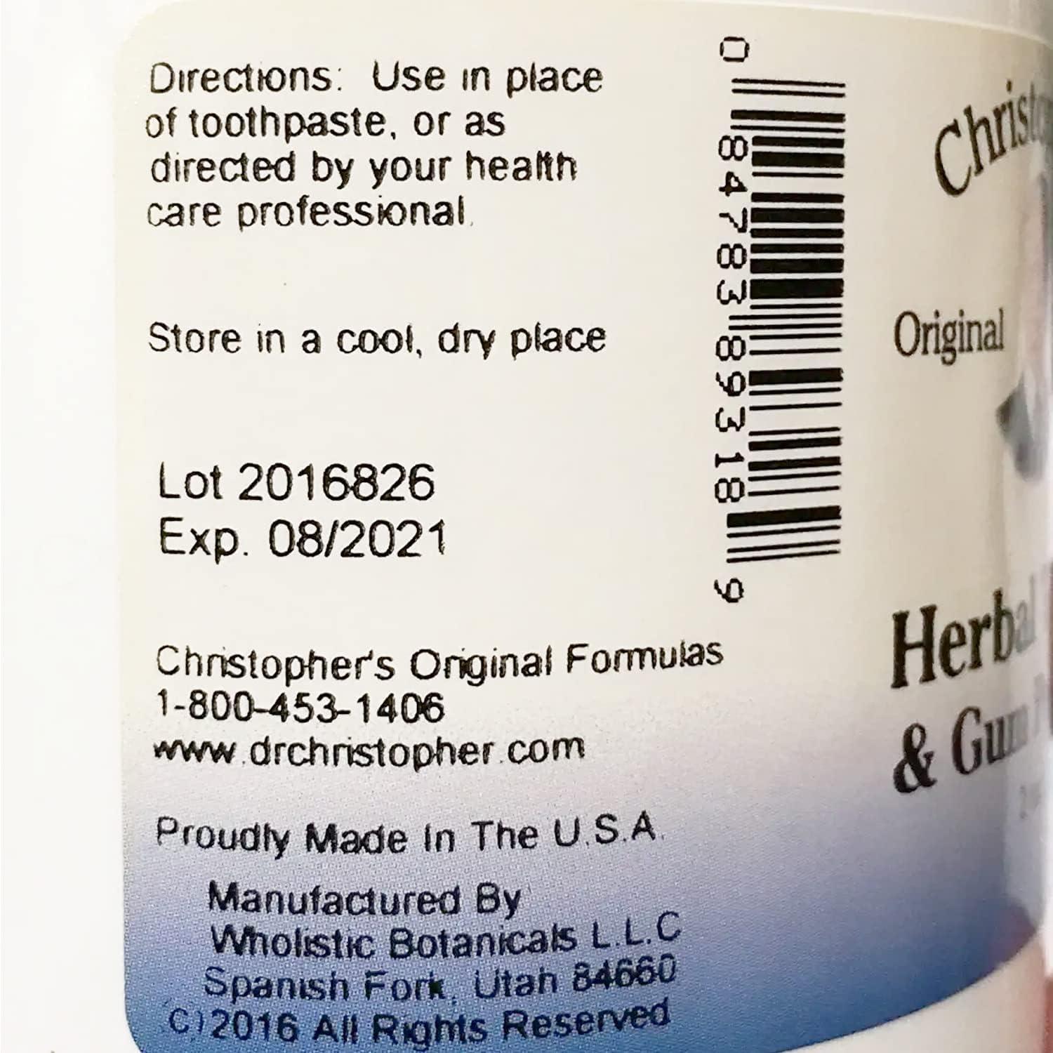 Dr. Christopher's Herbal Tooth and Gum Powder - 2 Pack | Natural Dental ...