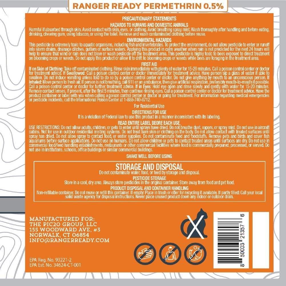 Ranger Ready P2Pak Permethrin + Picaridin Tick & Insect Repellent 8 Fl ...