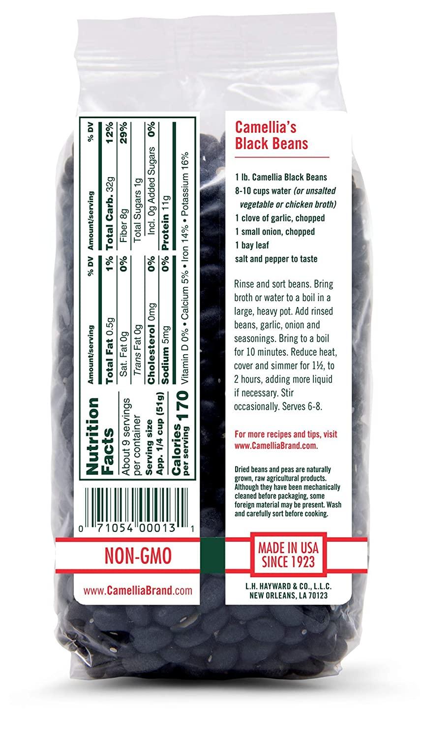 Camellia Brand Dried Black Beans 1 lb - Pack of 2 | Premium Quality ...