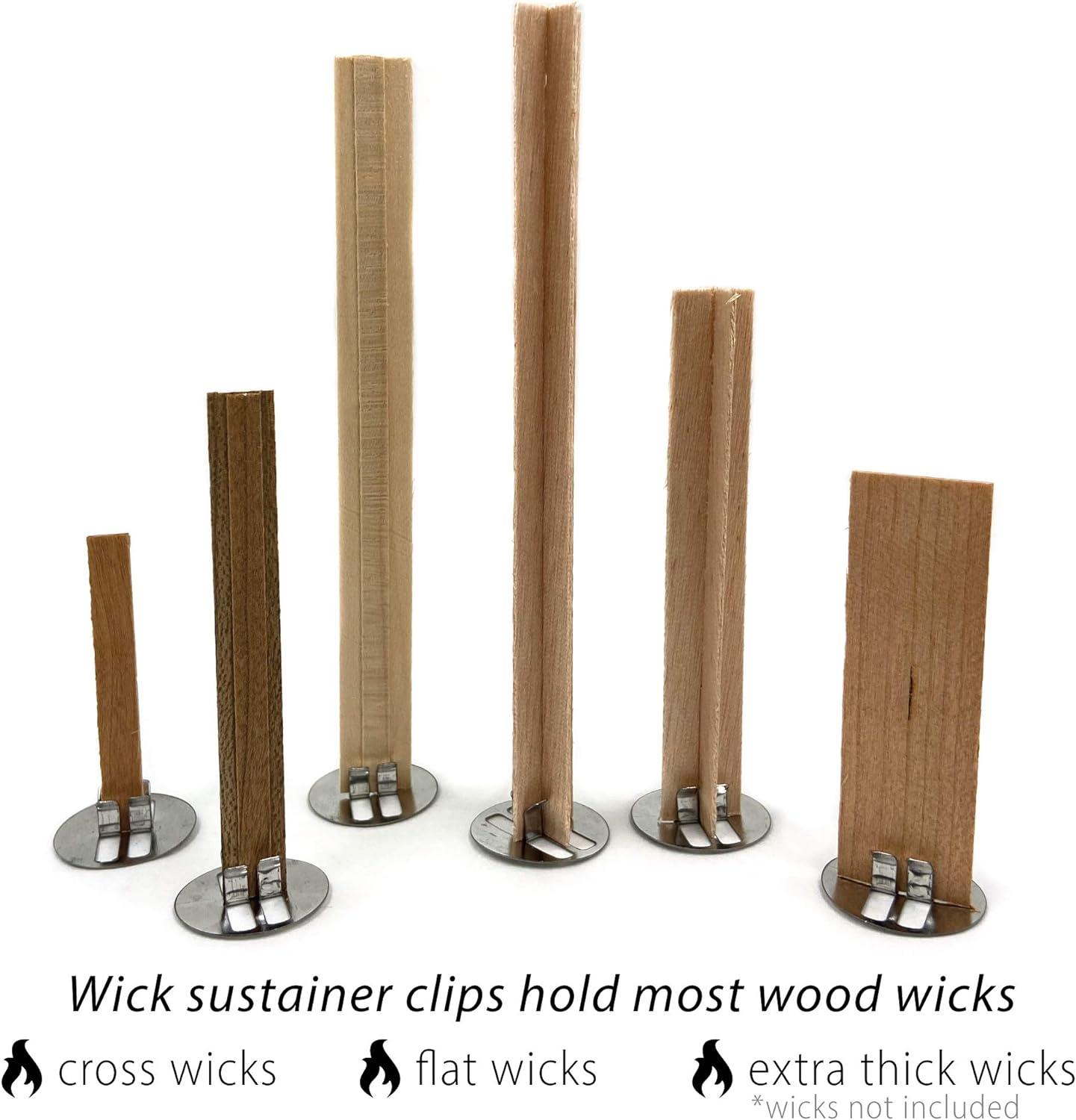 Universal Wood Wick Clips for Candles - 100 Pack | Sustainer Tabs for ...
