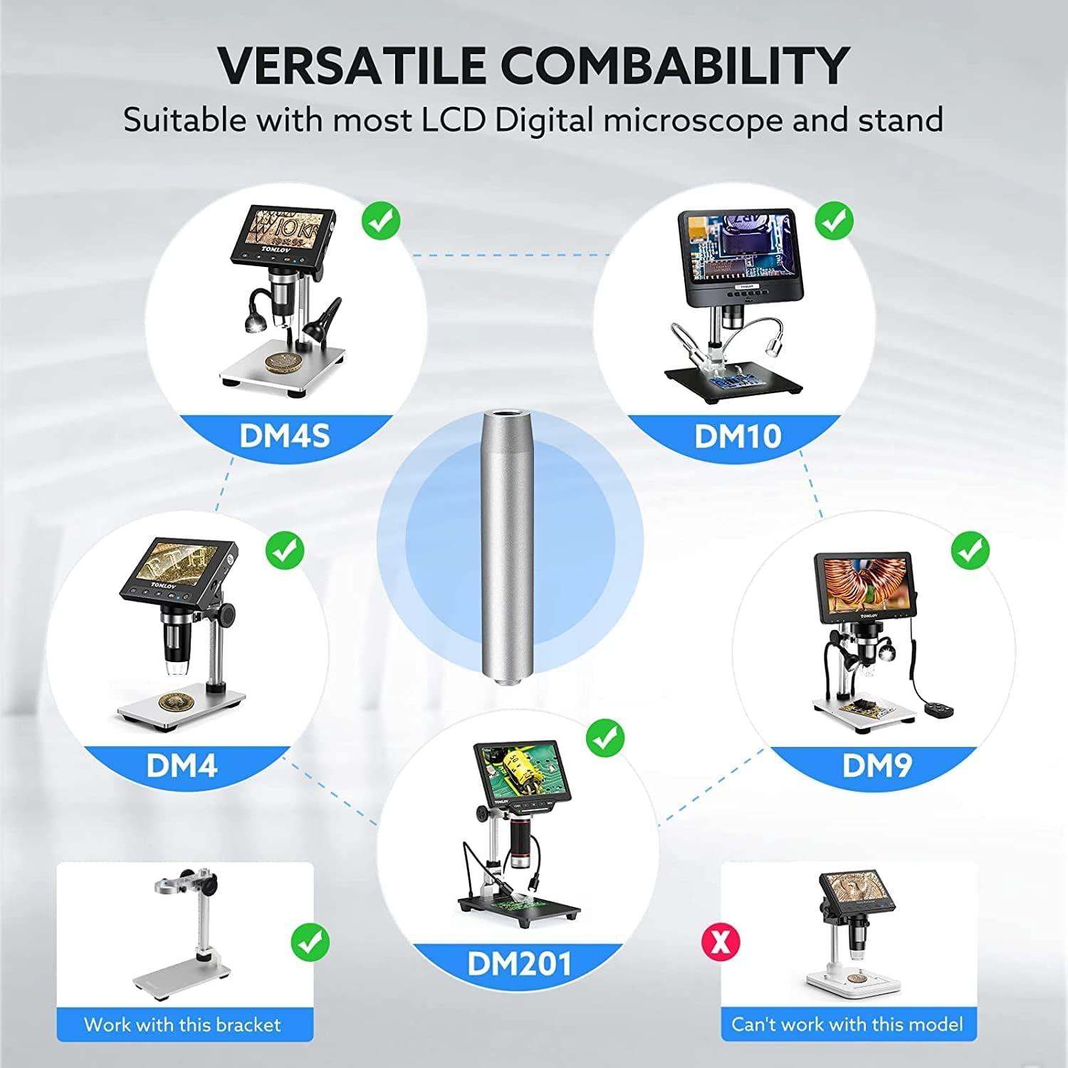 TOMLOV Digital Microscope Extension Tube ET02 - 6 inch Extender Pole ...