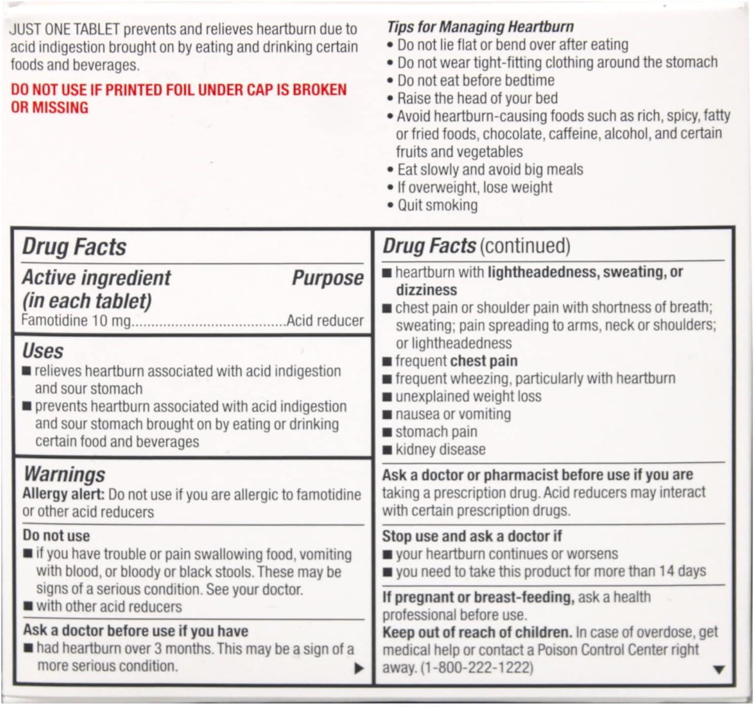 NBGRLVS SIXNE Famotidine 10mg Pink Tablets - 60 Count | Heartburn ...