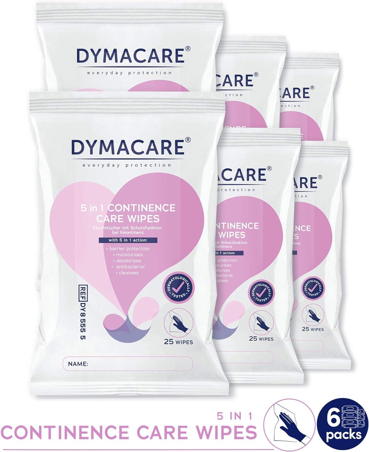 DYMACARE Incontinence Hygiene Wipe - All-in-One Cleaning Skin Care & Protection | 6 Packs - Best ...