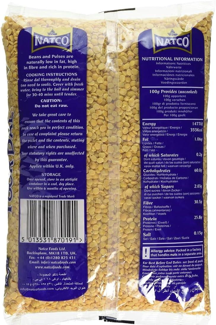 Natco Toor Dal Plain Indian Yellow Beans for Soups Stews Casseroles and ...