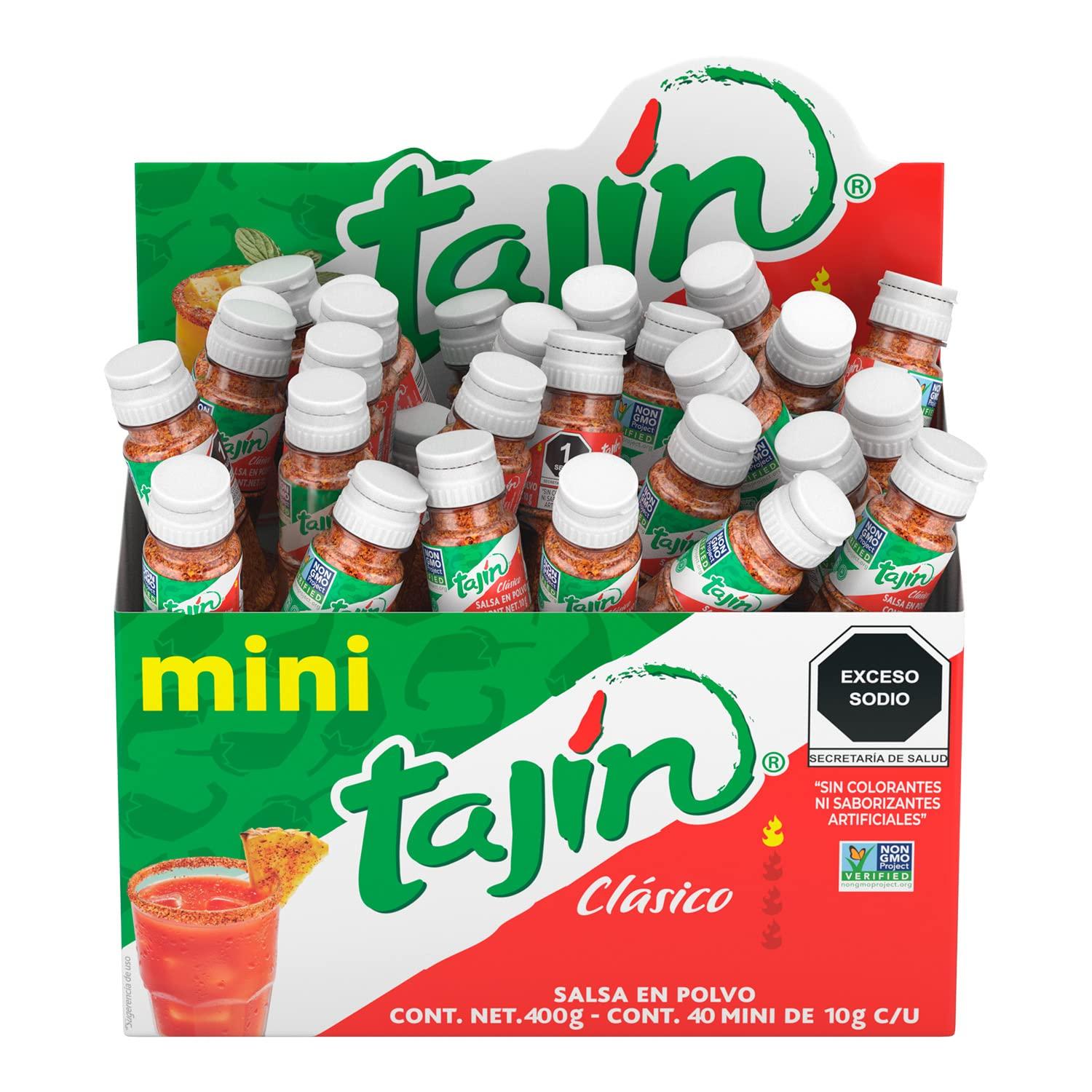 Tajn Clsico Chile Lime Seasoning Mini Display 0.35 oz 40 Mini Bottles ...