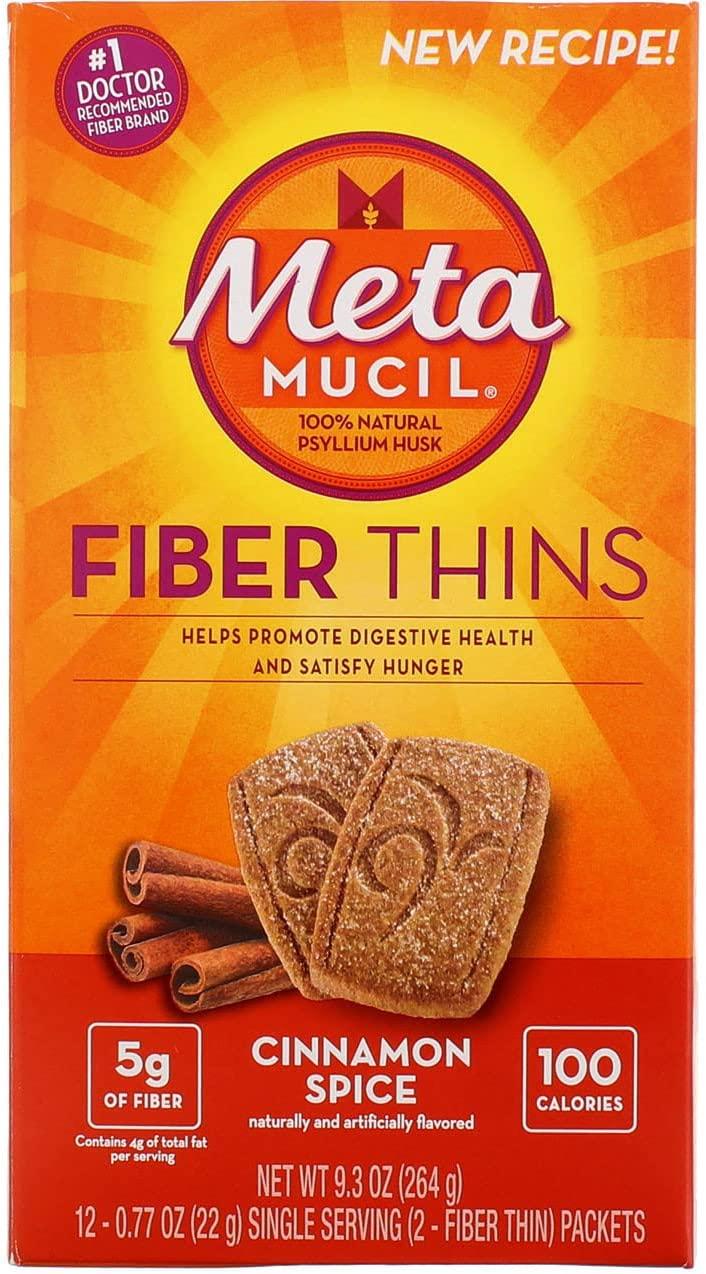 5-Pack Metamucil Fiber Thins Cinnamon - 12ct, 0.77oz per Pack | Buy Now ...