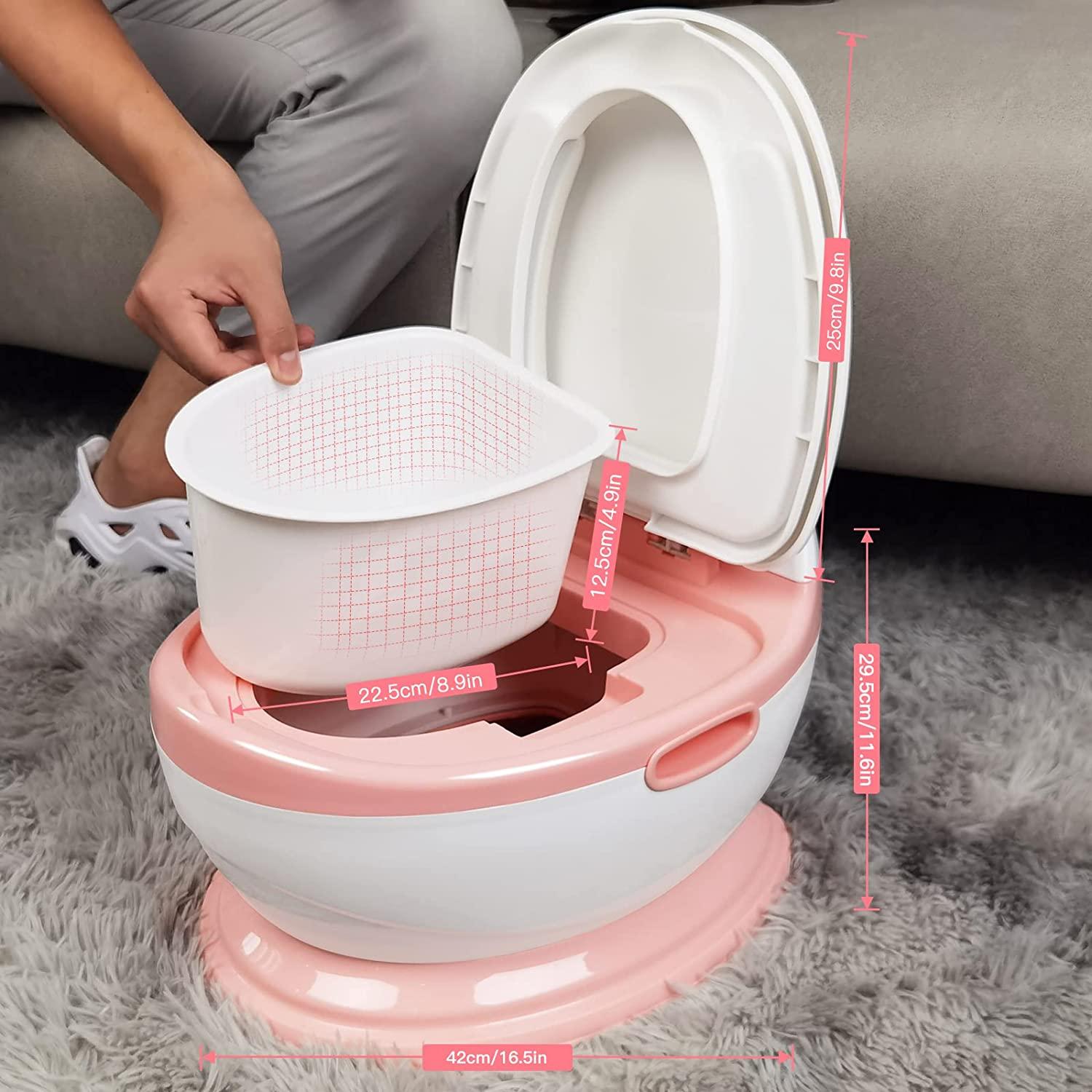 711TEK Realistic Pink Potty Training Toilet for Kids and Toddlers | Buy ...