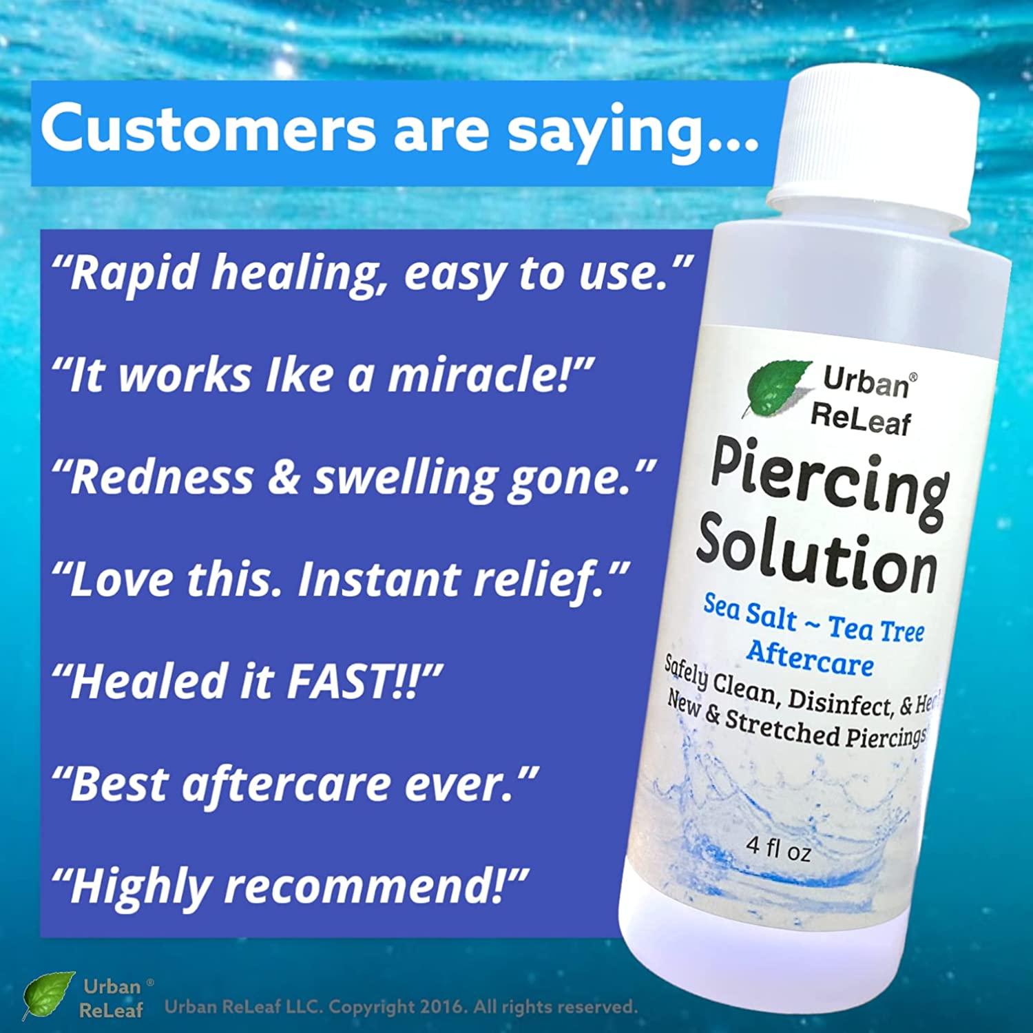 Urban ReLeaf Piercing Solution 4 oz - Healing Sea Salts & Tea Tree ...
