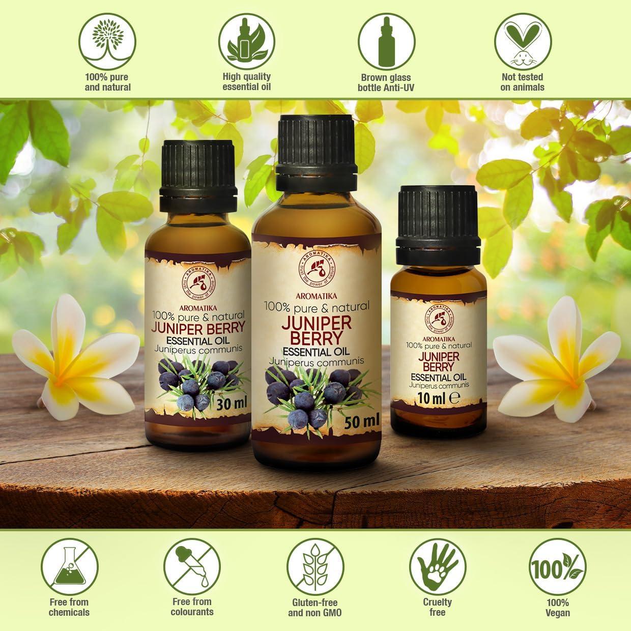 100% Natural Juniper Oil - Essential 10ml - Juniper Berry Oil for Aromatherapy & Diffusers ...