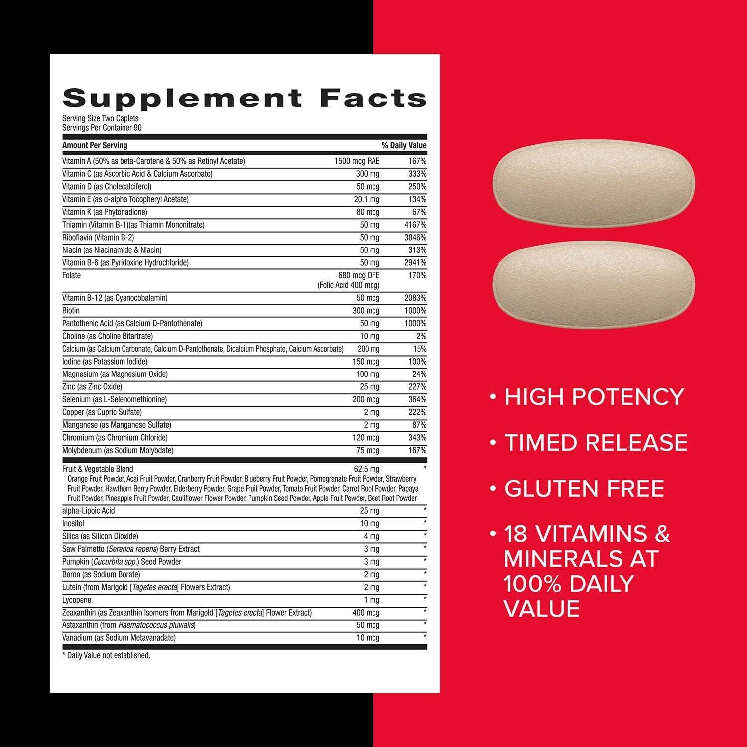 GNC Mega Men Multivitamin 180ct | Antioxidants for Heart Health ...