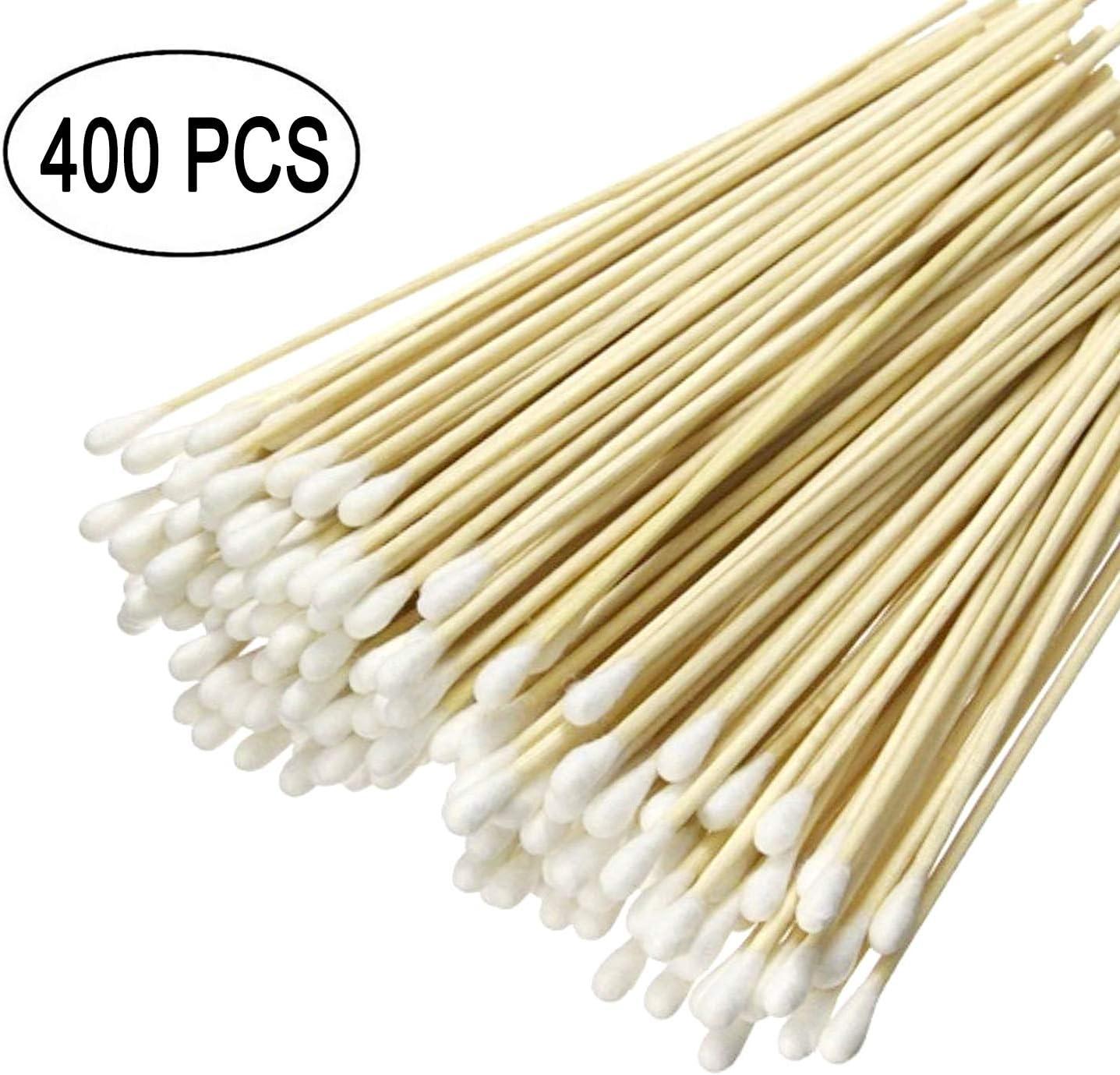 Long Wooden Handle Cotton Swabs - 400 Pack | Eco-Friendly Makeup ...