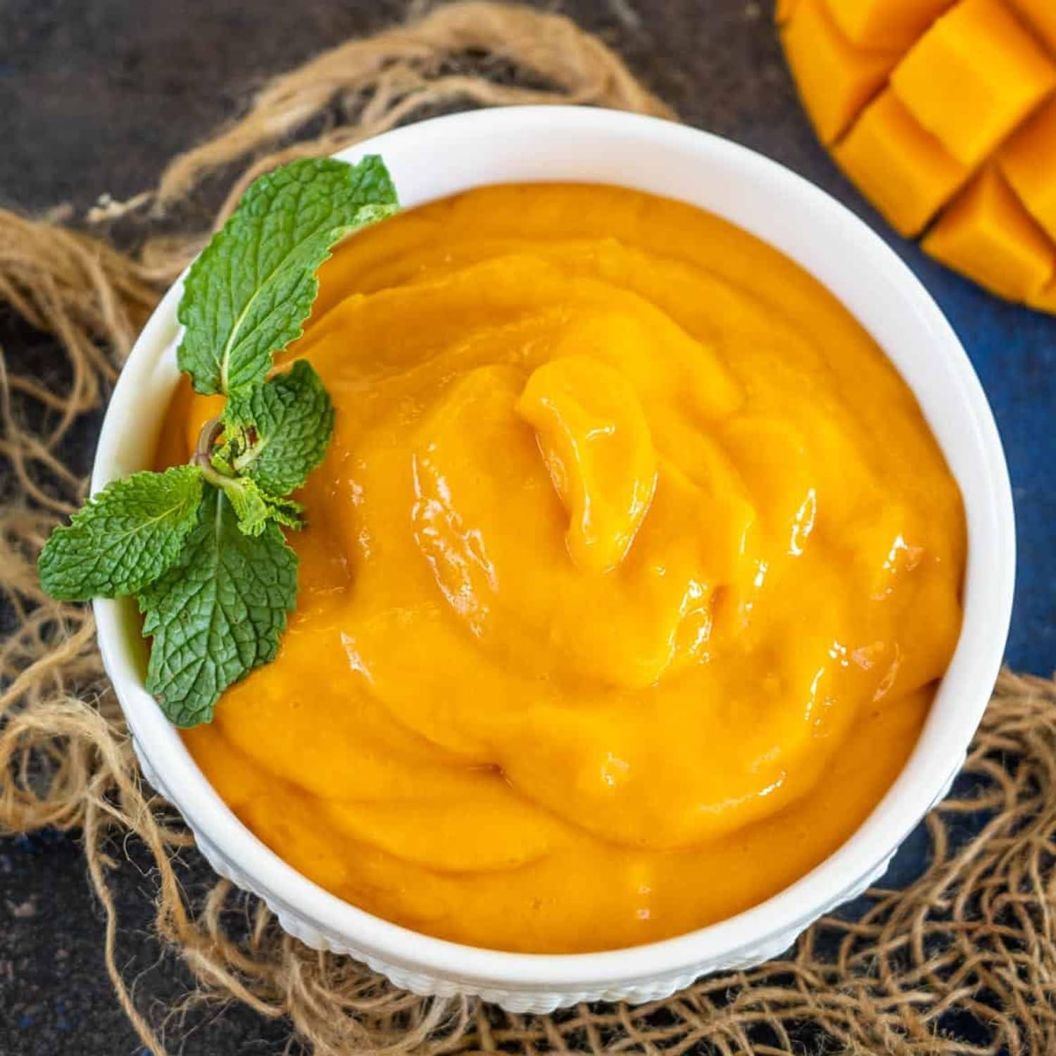Kajal Kesar Mango pulp from mango 6 x 850 g ideal for mango shakes ...