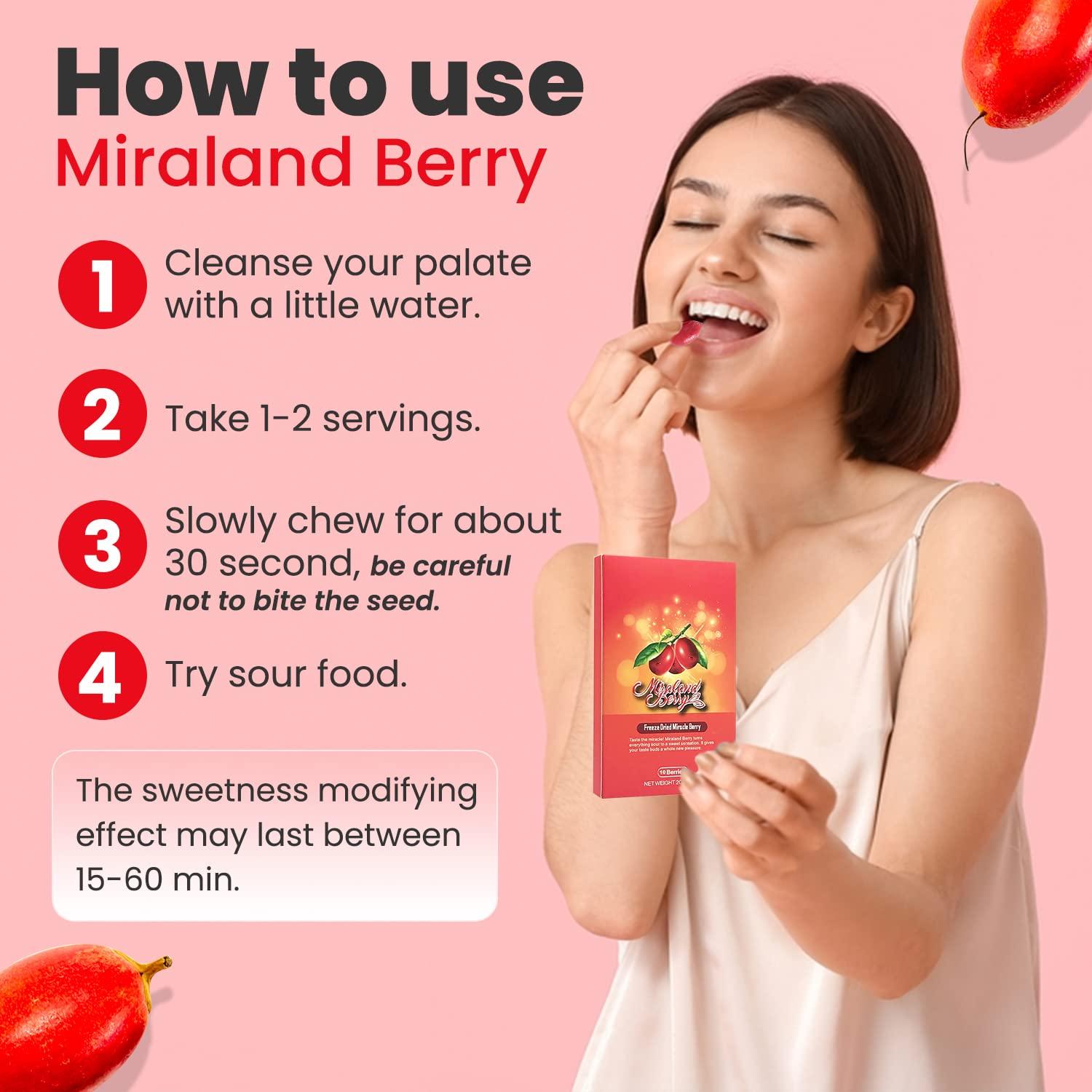 MiralandBerry Freeze Dried Miracle Berry, Miracle Fruit, 10 Whole ...
