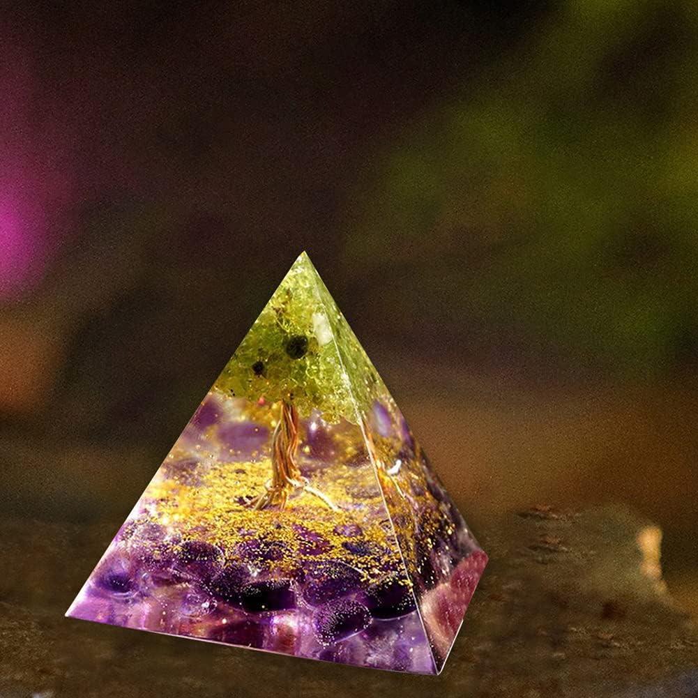 Vnst KWW Orgonite Pyramid Crystal - 6cm Amethyst Reiki Pyramid for ...